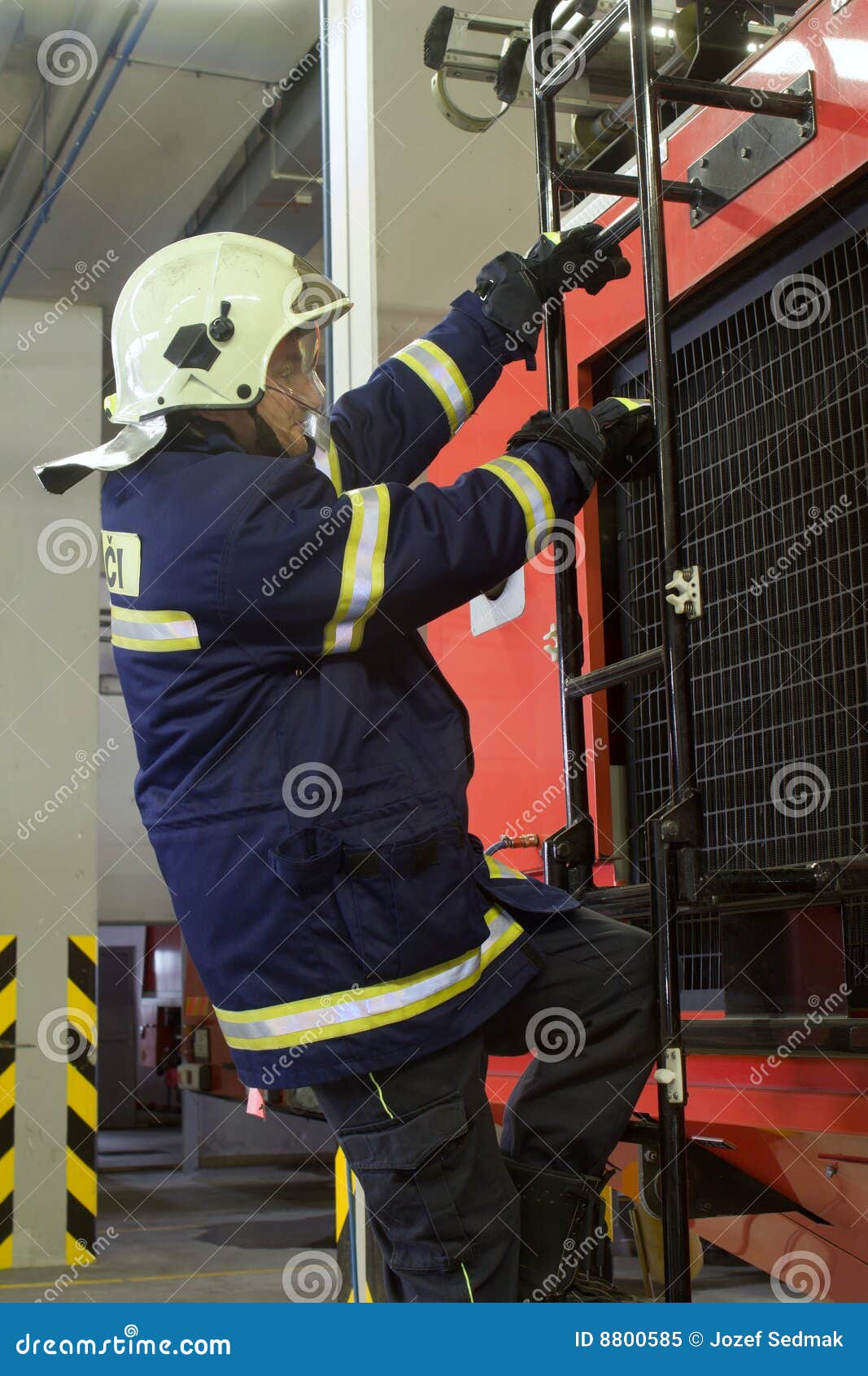 Fireman on the ladder stock image. Image of fire, ministry - 8800585
