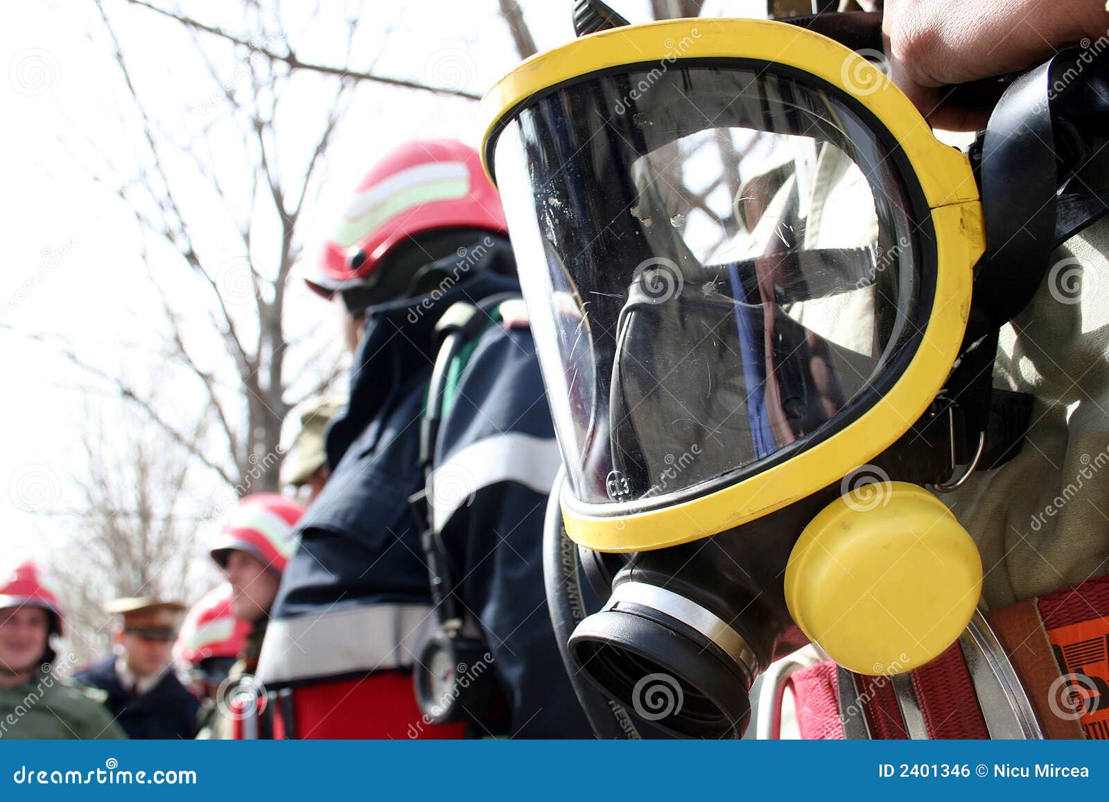 Fireman mask stock photo. Image of desperate, evacuation - 2401346