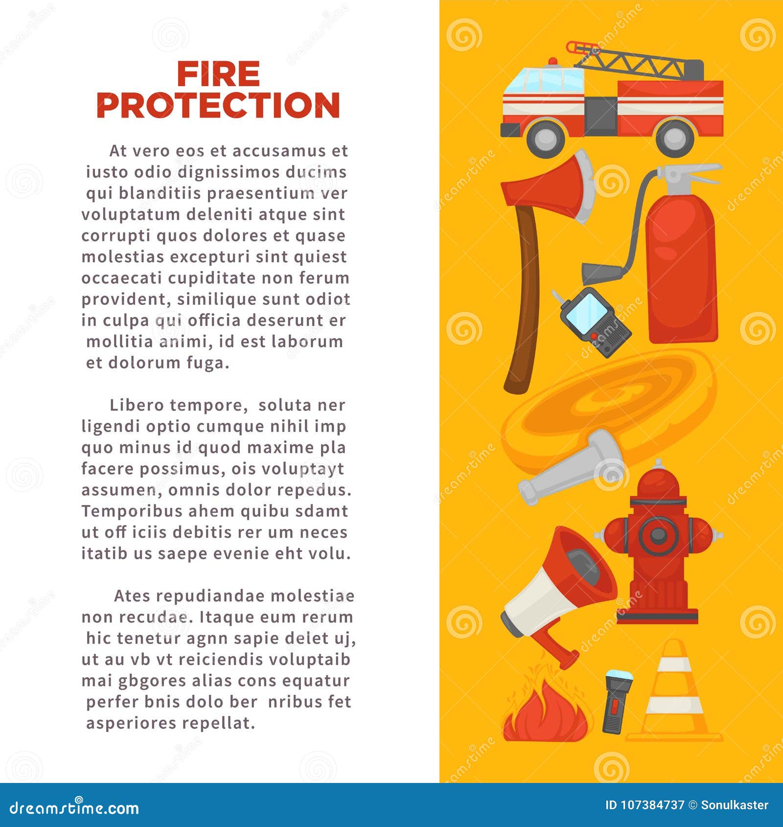 Fireman Profession and Fire Secure Protection Poster of Fire ...