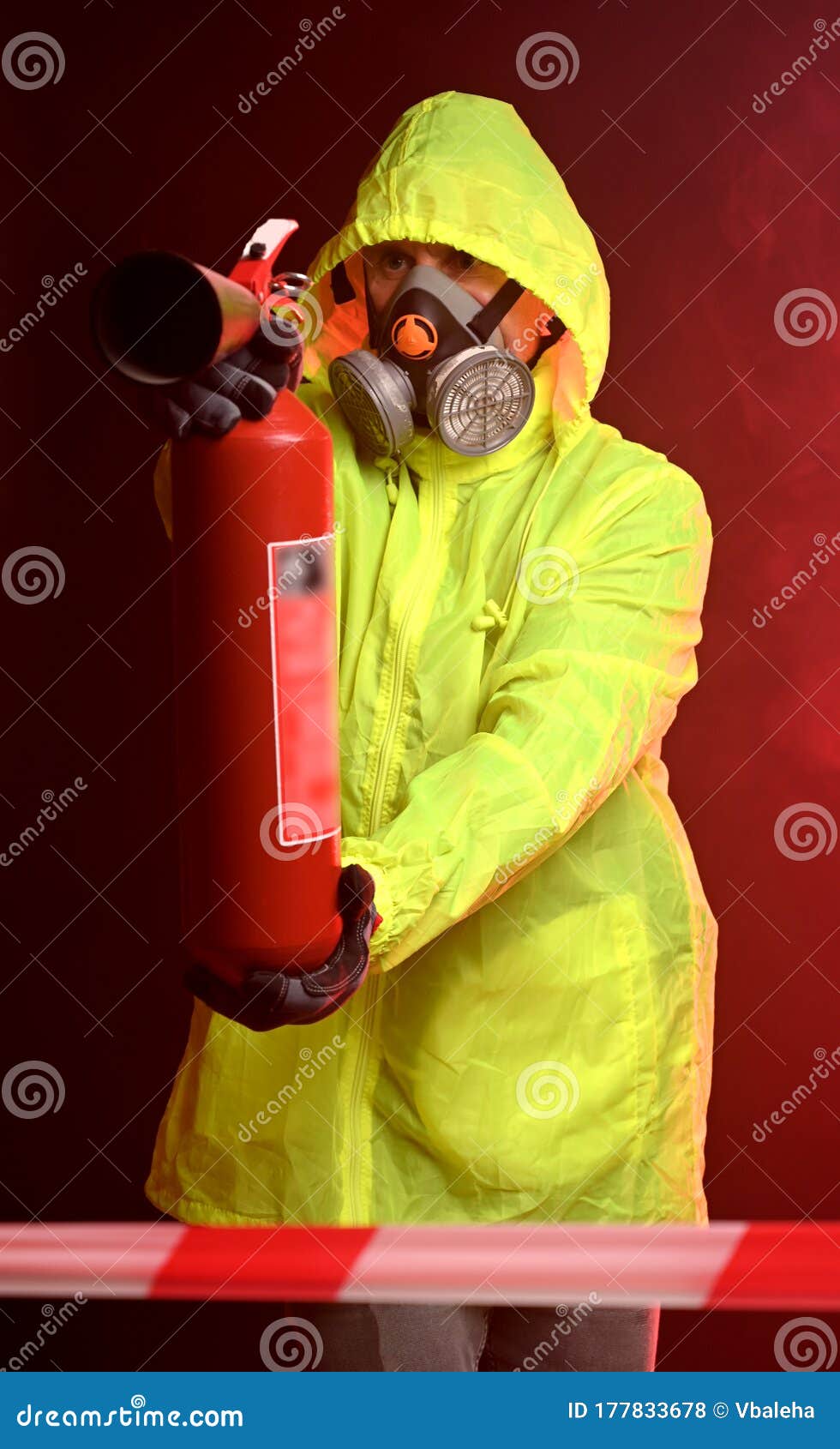 Fireman With Respirator And Air Breathing Apparatus Royalty-Free Stock ...