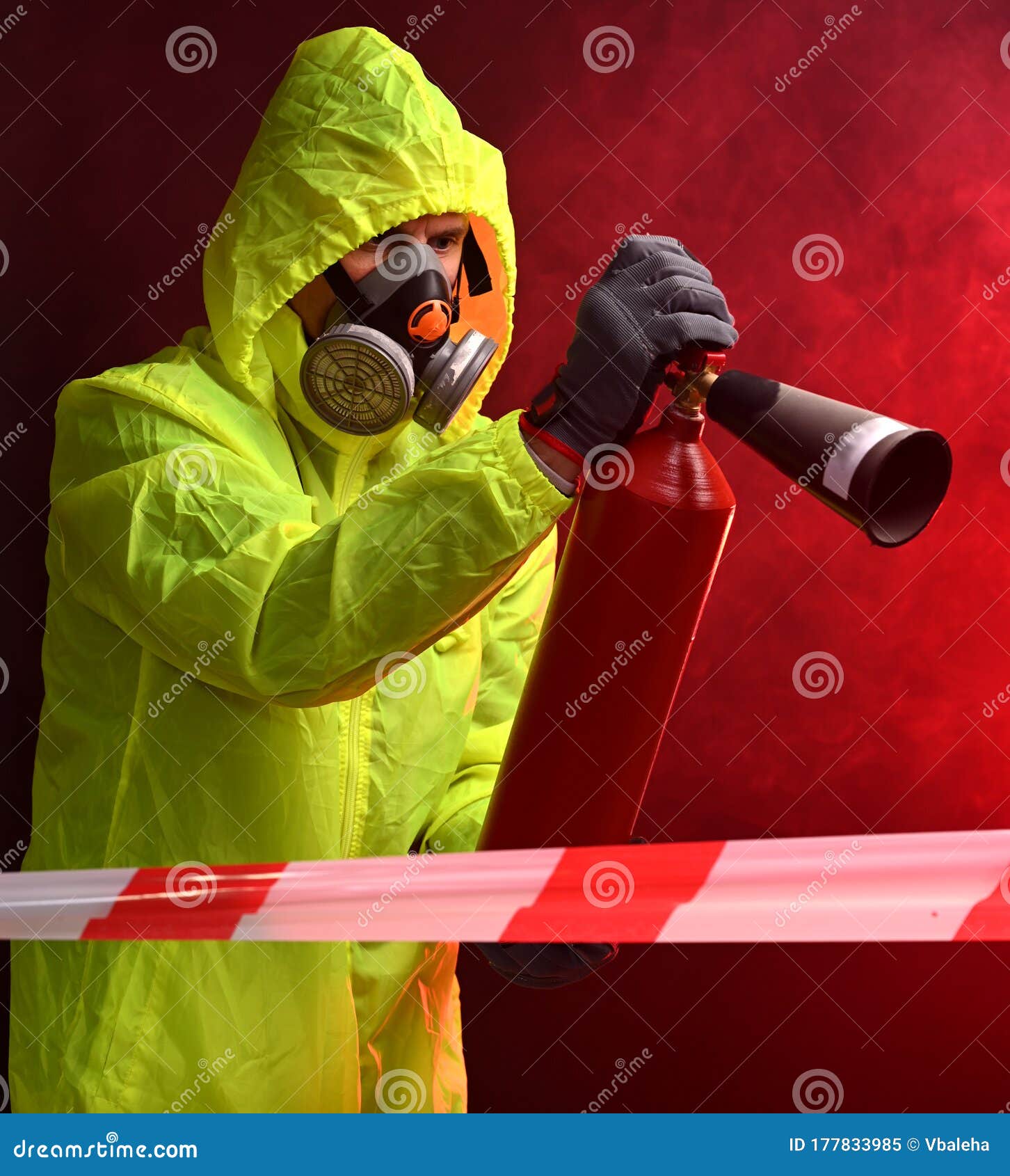 Fireman With Respirator And Air Breathing Apparatus Royalty-Free Stock ...