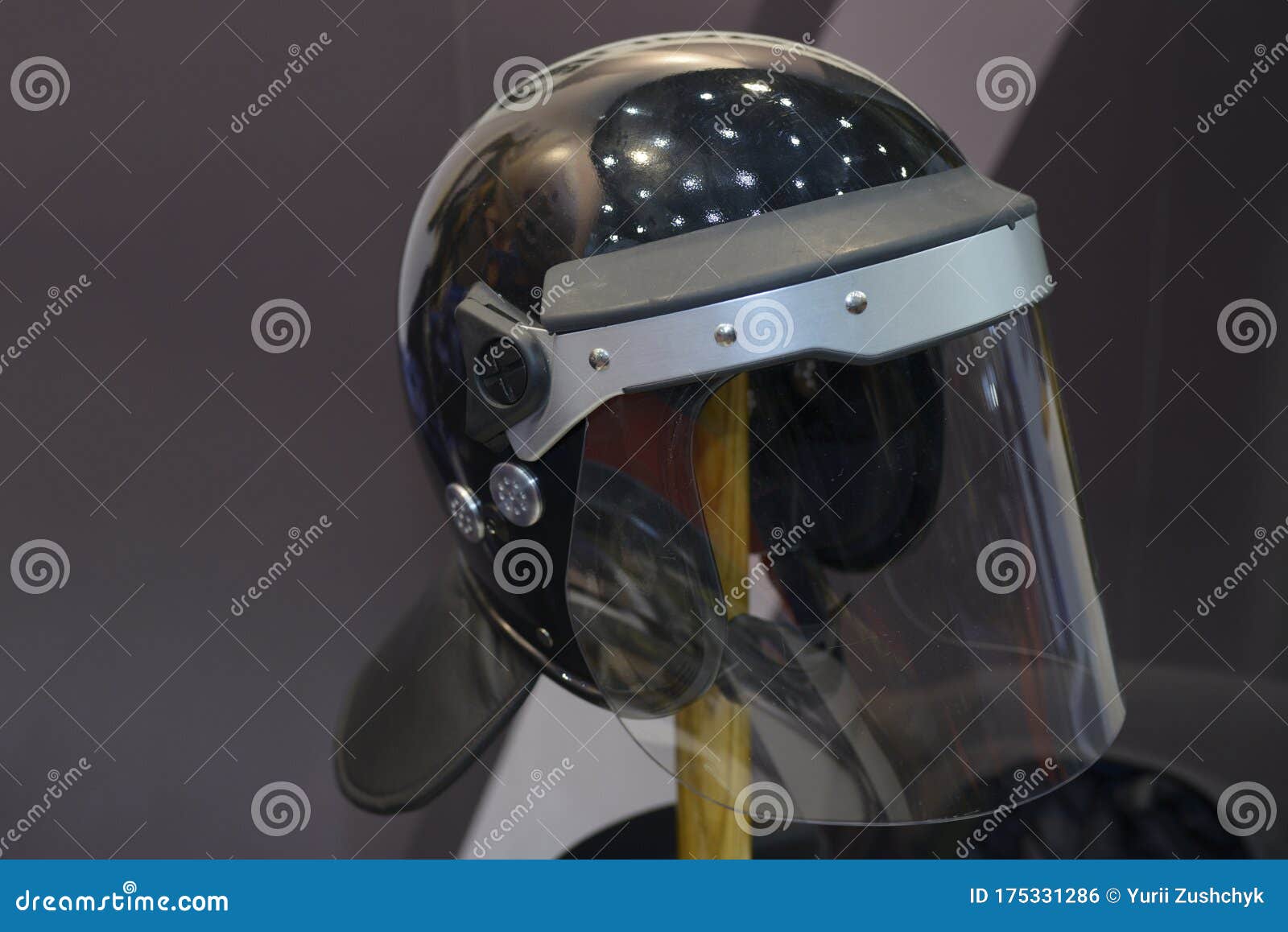 Fireman Helmet Placed on a Stand Stock Photo - Image of device, store ...