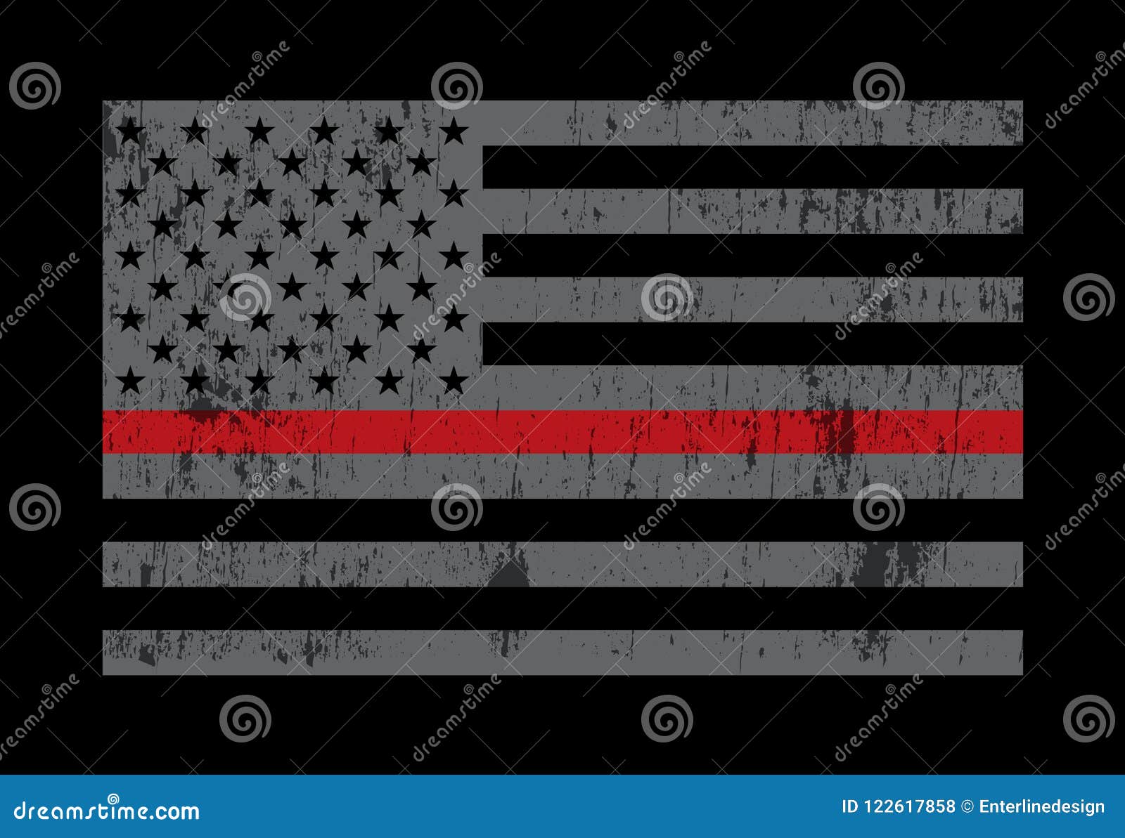 Fireman Support Flag Grey Illustration Stock Vector - Illustration of ...