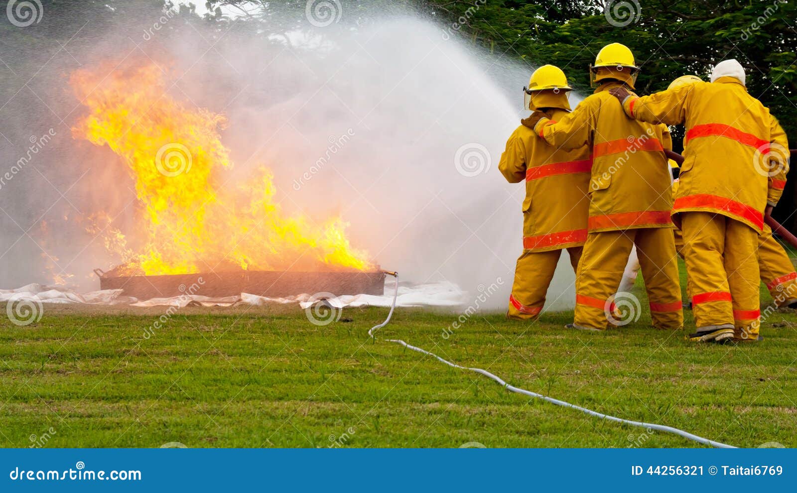 Fireman Training Officer Using A Gas Tank To Teach And Show The Release ...