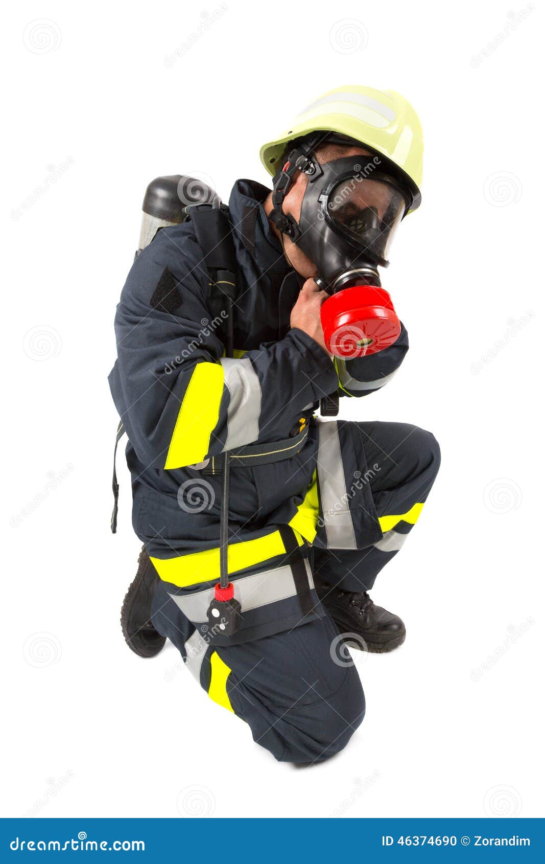 Fireman in Uniform Isolated Stock Photo - Image of caucasian, white ...