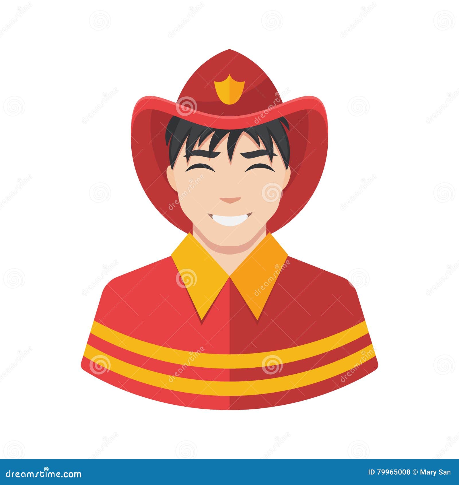 Fireman vector icon. stock vector. Illustration of cartoon - 79965008