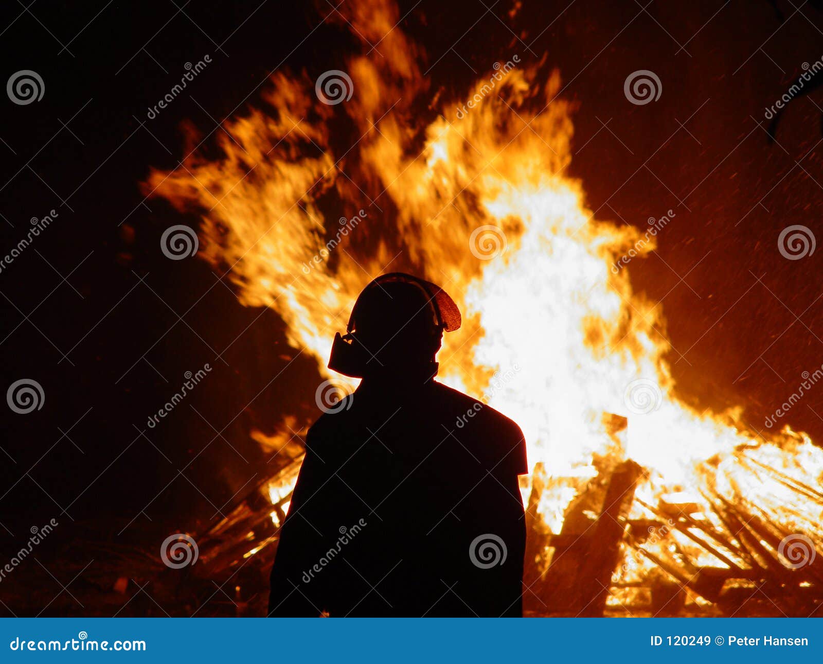 Fireman watching stock image. Image of spray, rain, fireman - 120249
