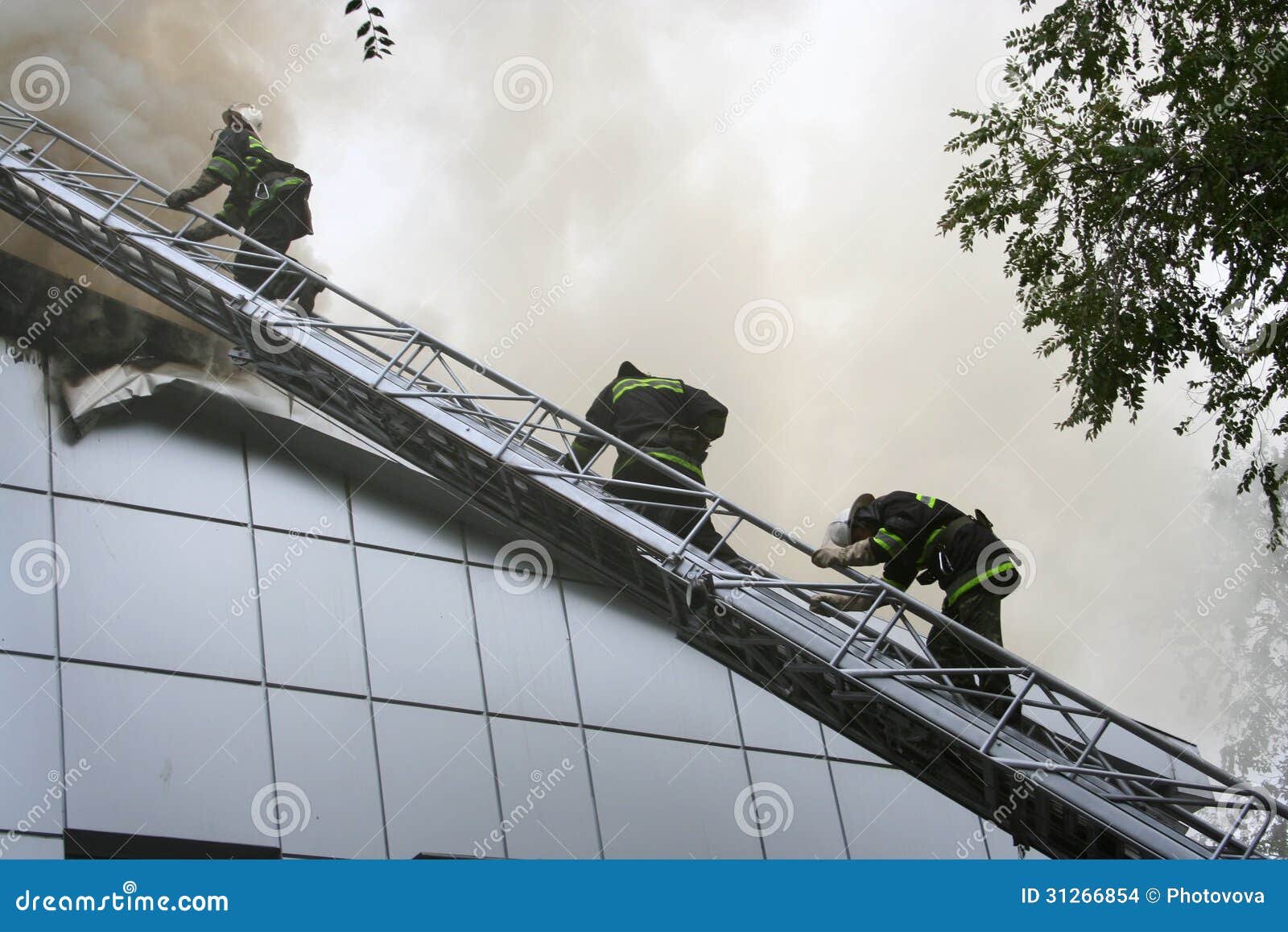 Fireman Wearing A Gas Mask On The Stairs Stock Photography ...