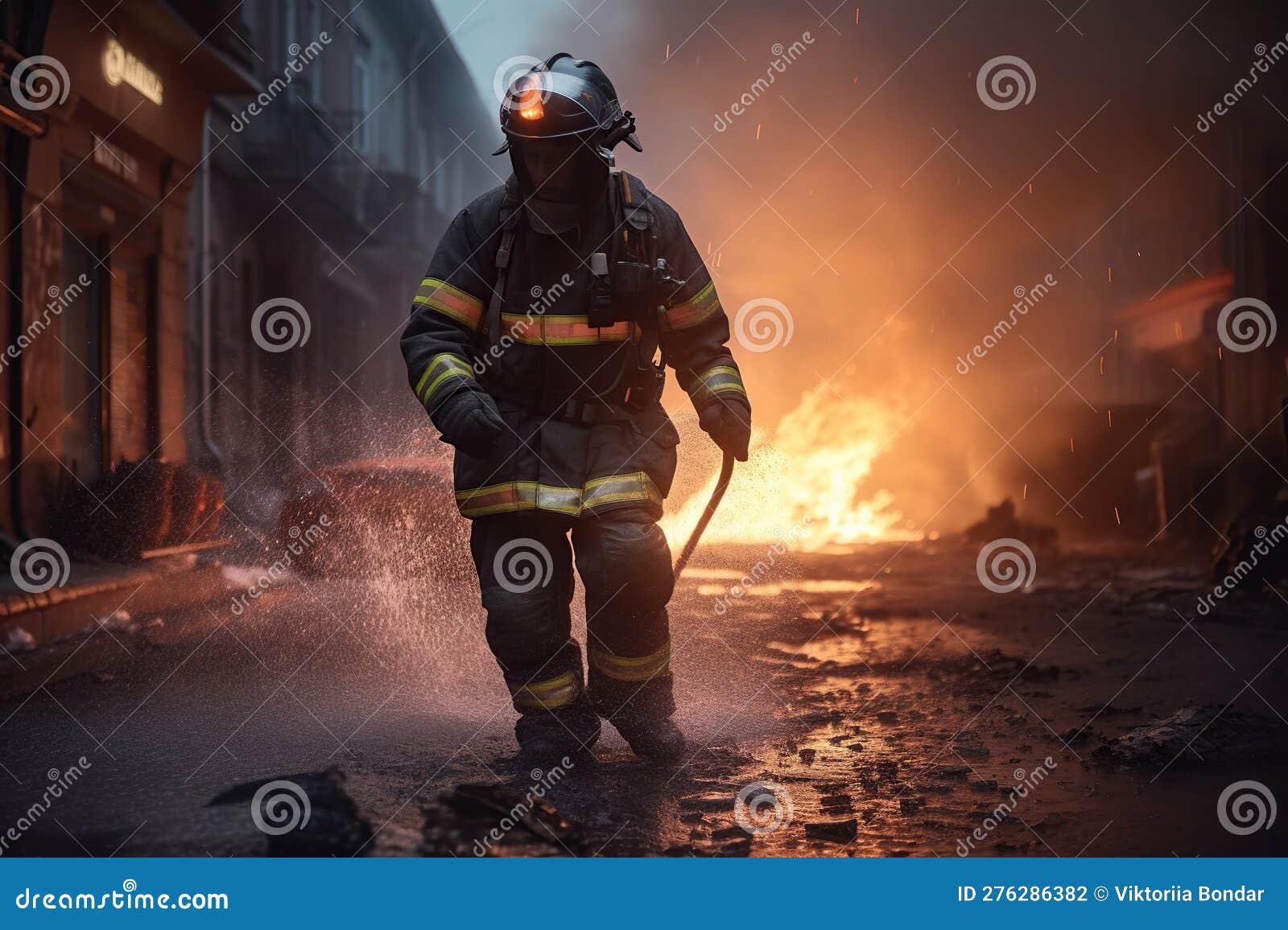 Fireman Wearing Orange Helmet And Office Worker With Tie. Kids ...