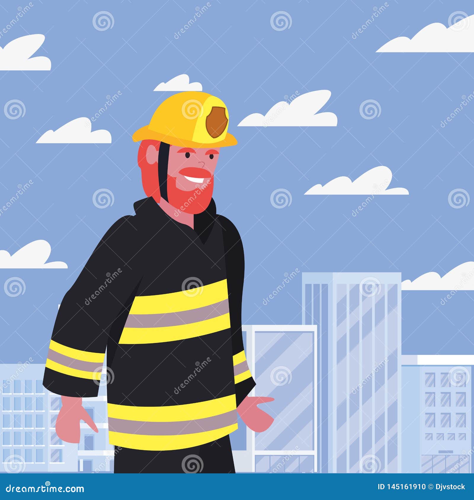 The Fireman At Work - 3D Realistic Render Of Color Character Royalty ...