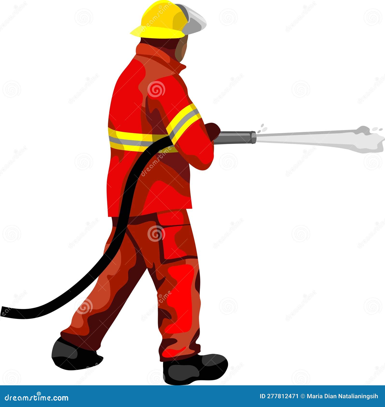 The Fireman At Work - 3D Realistic Render Of Color Character Royalty ...