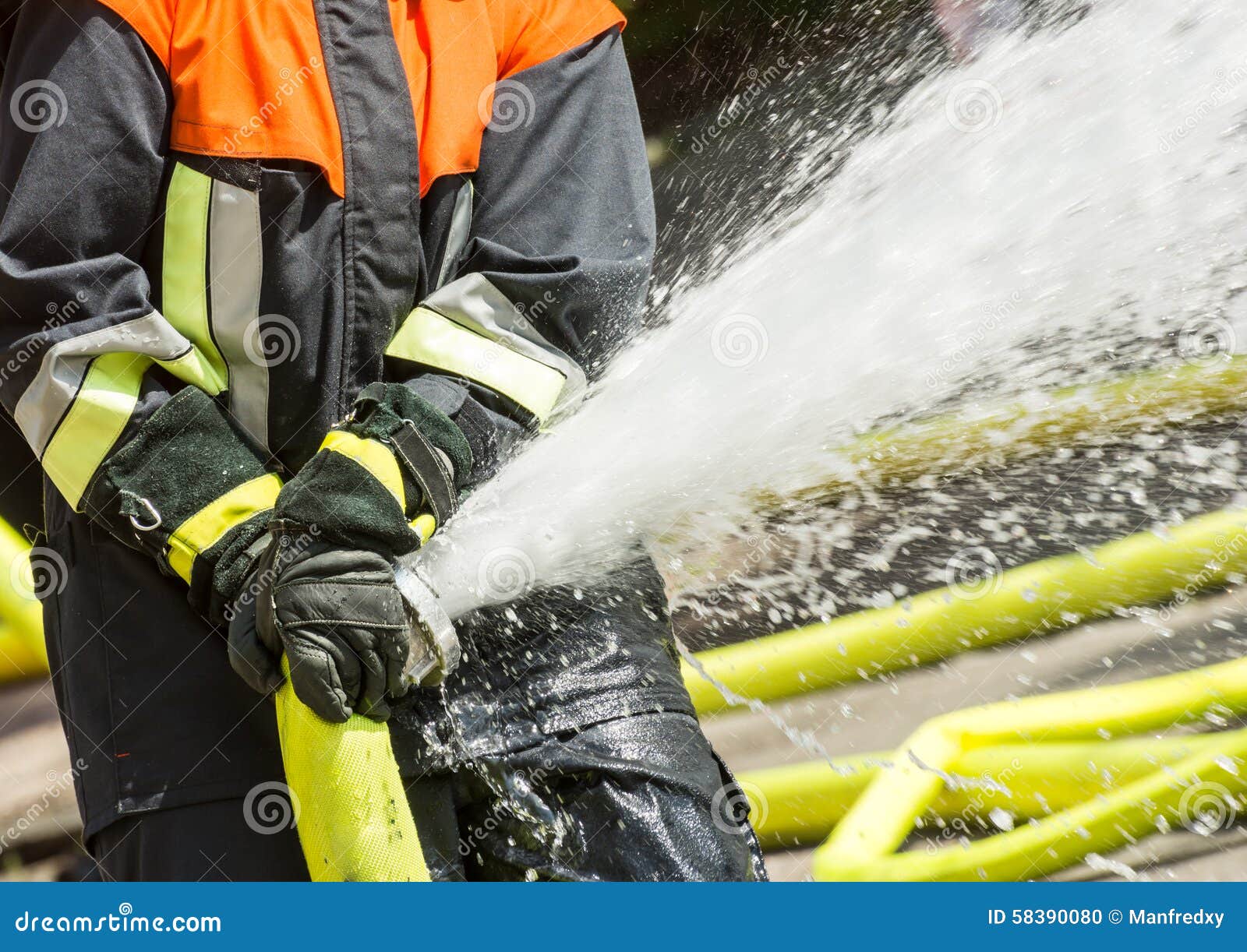 Fireman at work stock photo. Image of fireman, firefighters - 58390080
