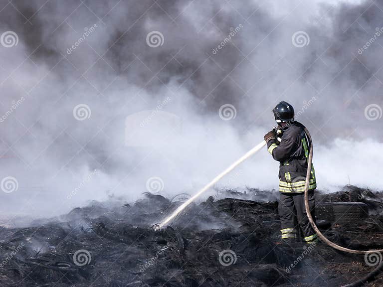 Fireman Working stock image. Image of smoke, flame, drag - 1780743