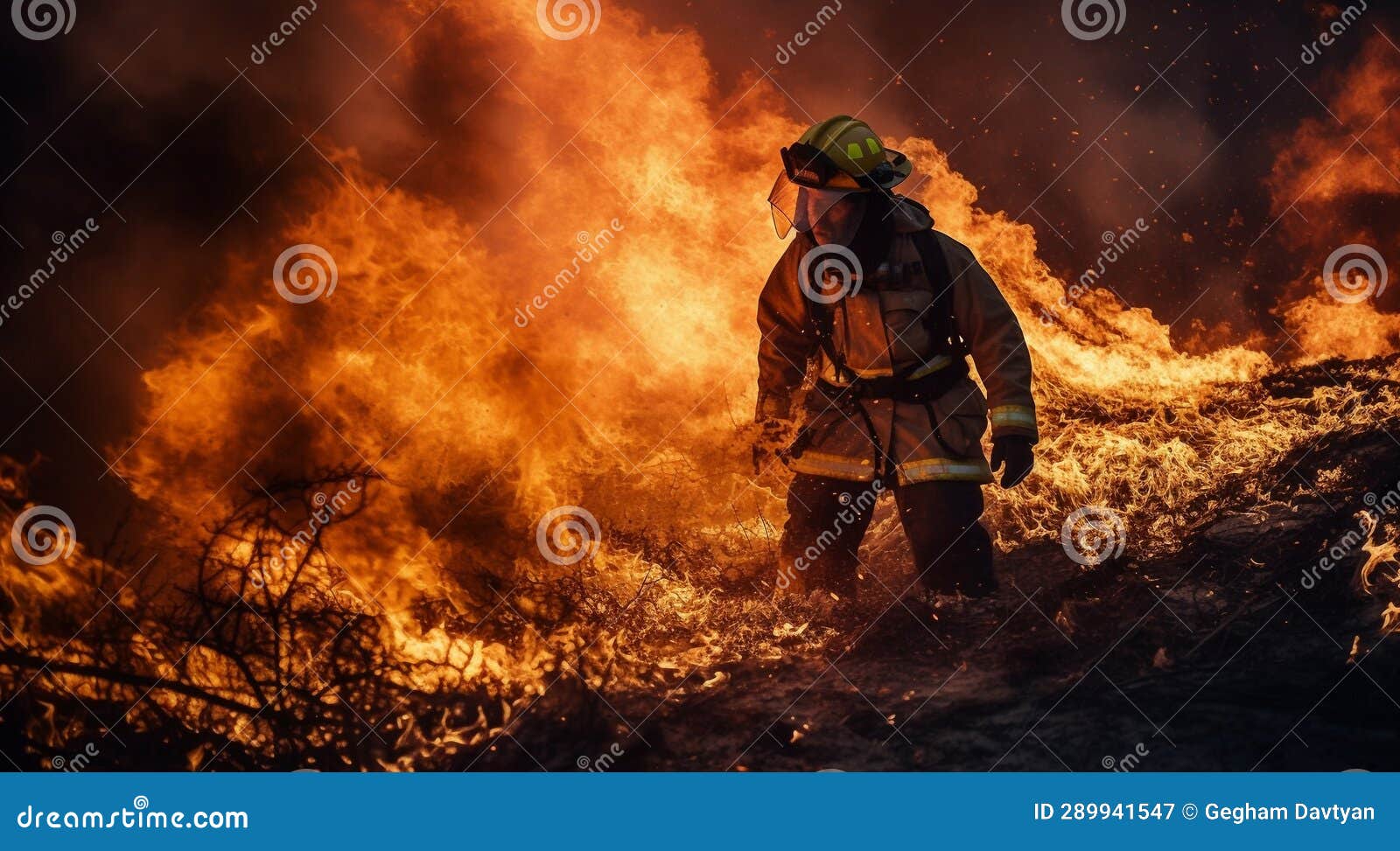 Fireman Working with Fire, Fireman Doing His Work, Fireman on Fire ...