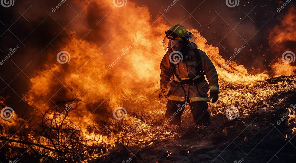 Fireman Working with Fire, Fireman Doing His Work, Fireman on Fire ...