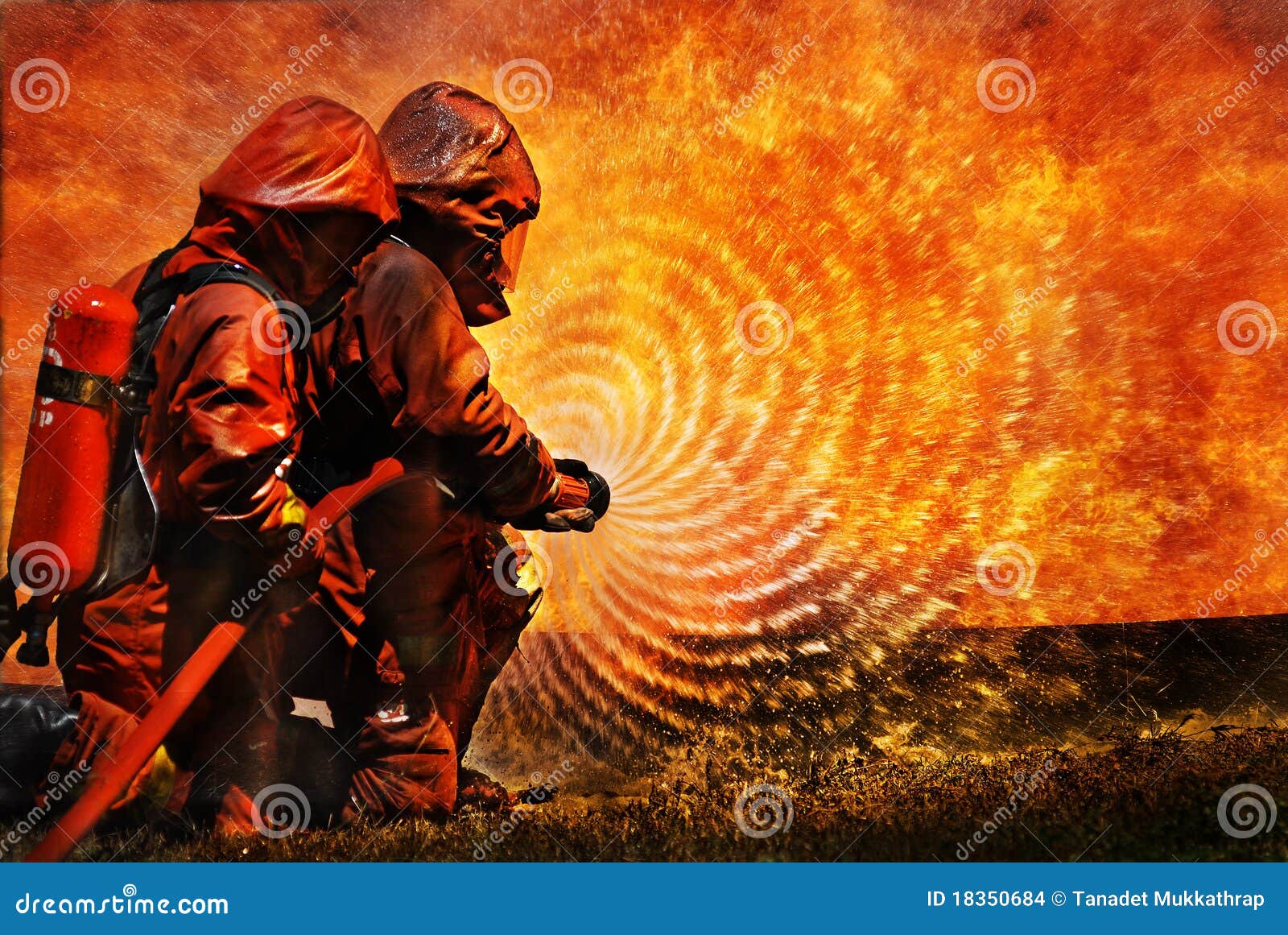Firemans training stock photo. Image of firefighter, hero - 18350684
