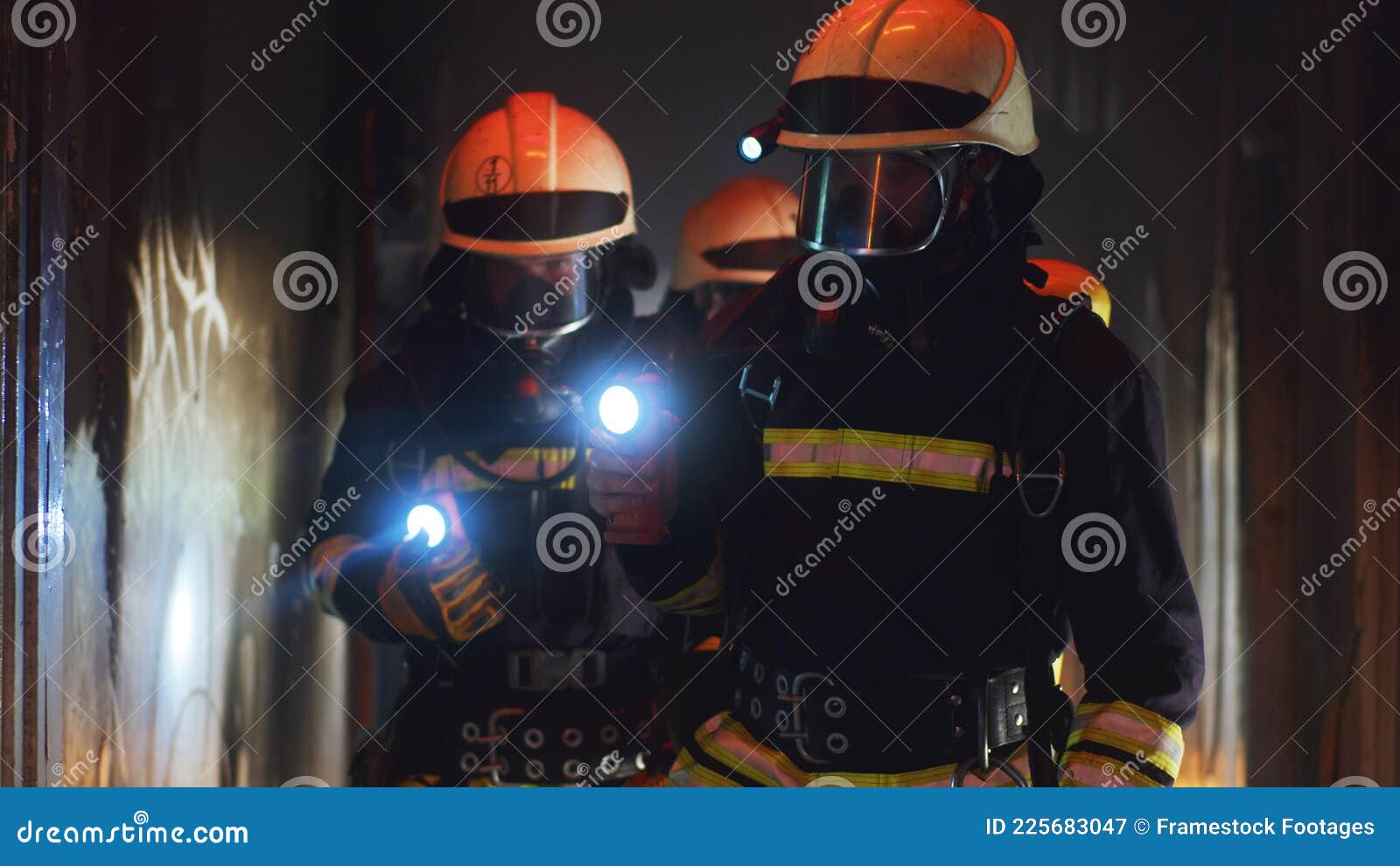 Firemen Examining Consequences of Fire Stock Image - Image of ...