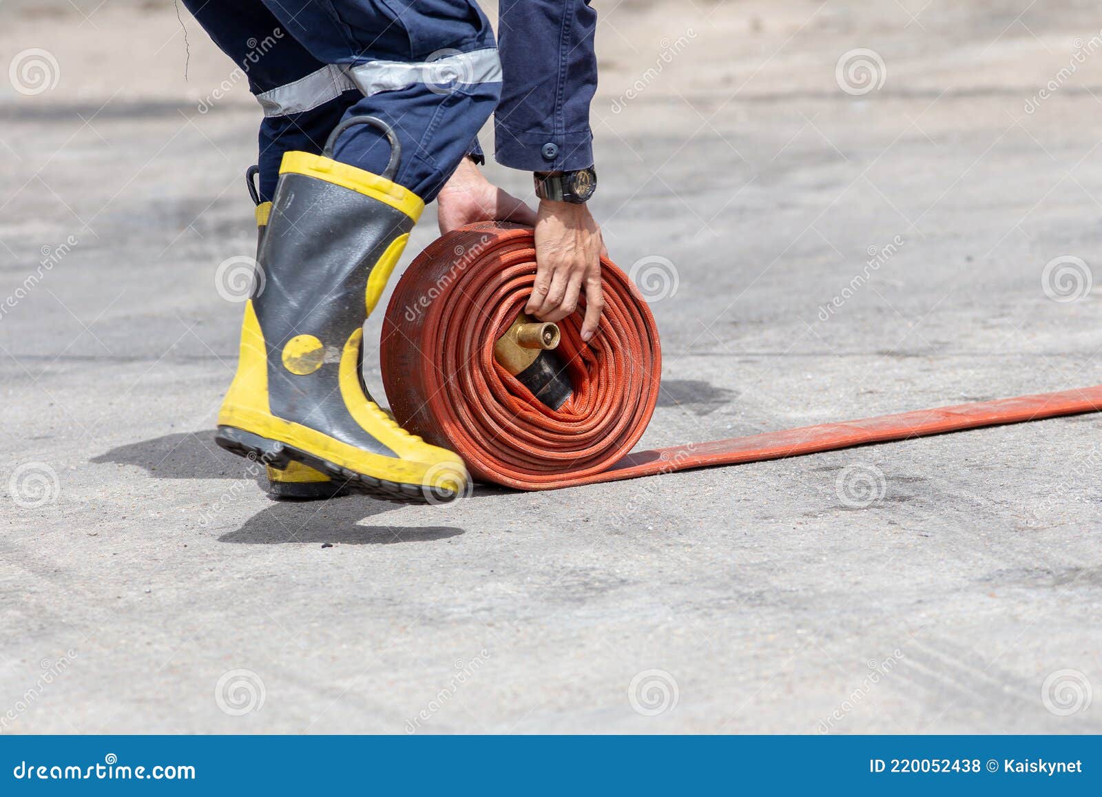 Firemen in Firefighter Uniform are Keep Their Equipment after Use Stock ...