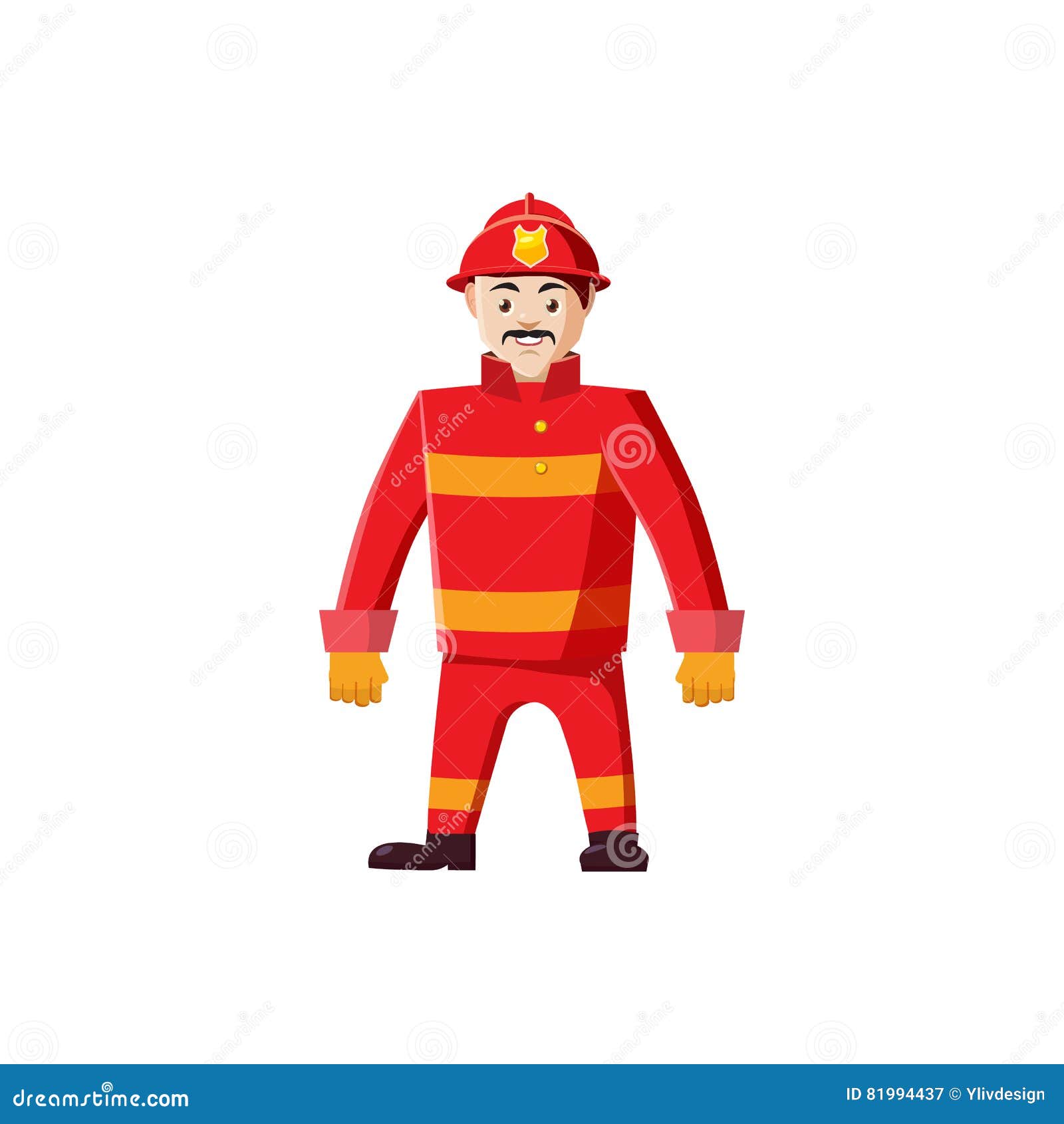 Firemen Icon in Cartoon Style Stock Vector - Illustration of fireproof ...