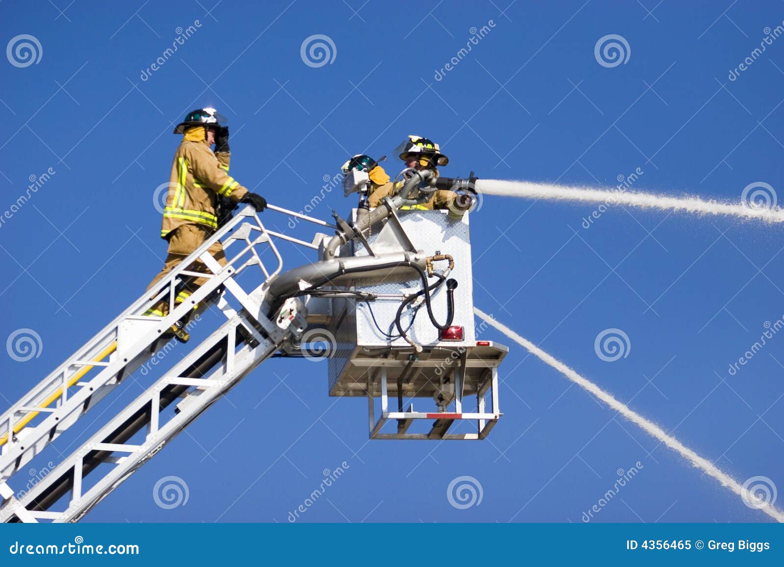 Firemen on ladder stock image. Image of people, firefighters - 4356465