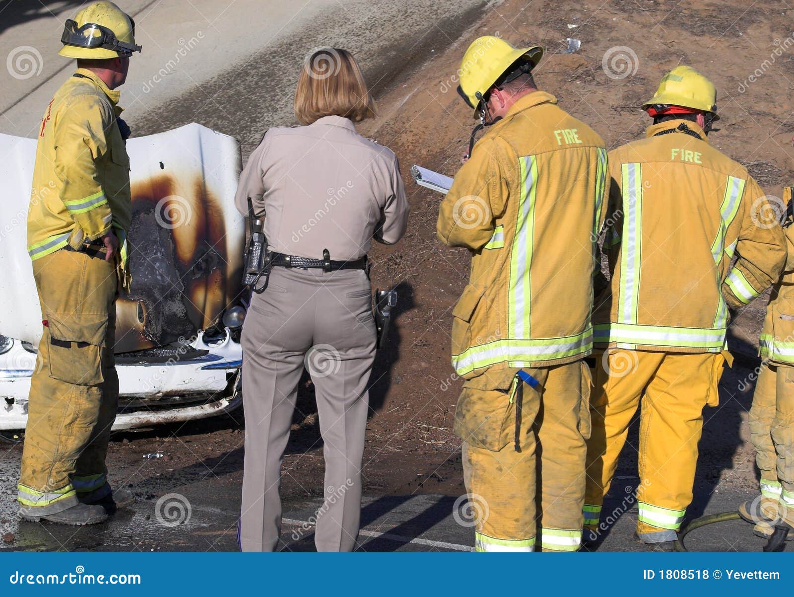 Firemen and Police Officer stock photo. Image of team - 1808518