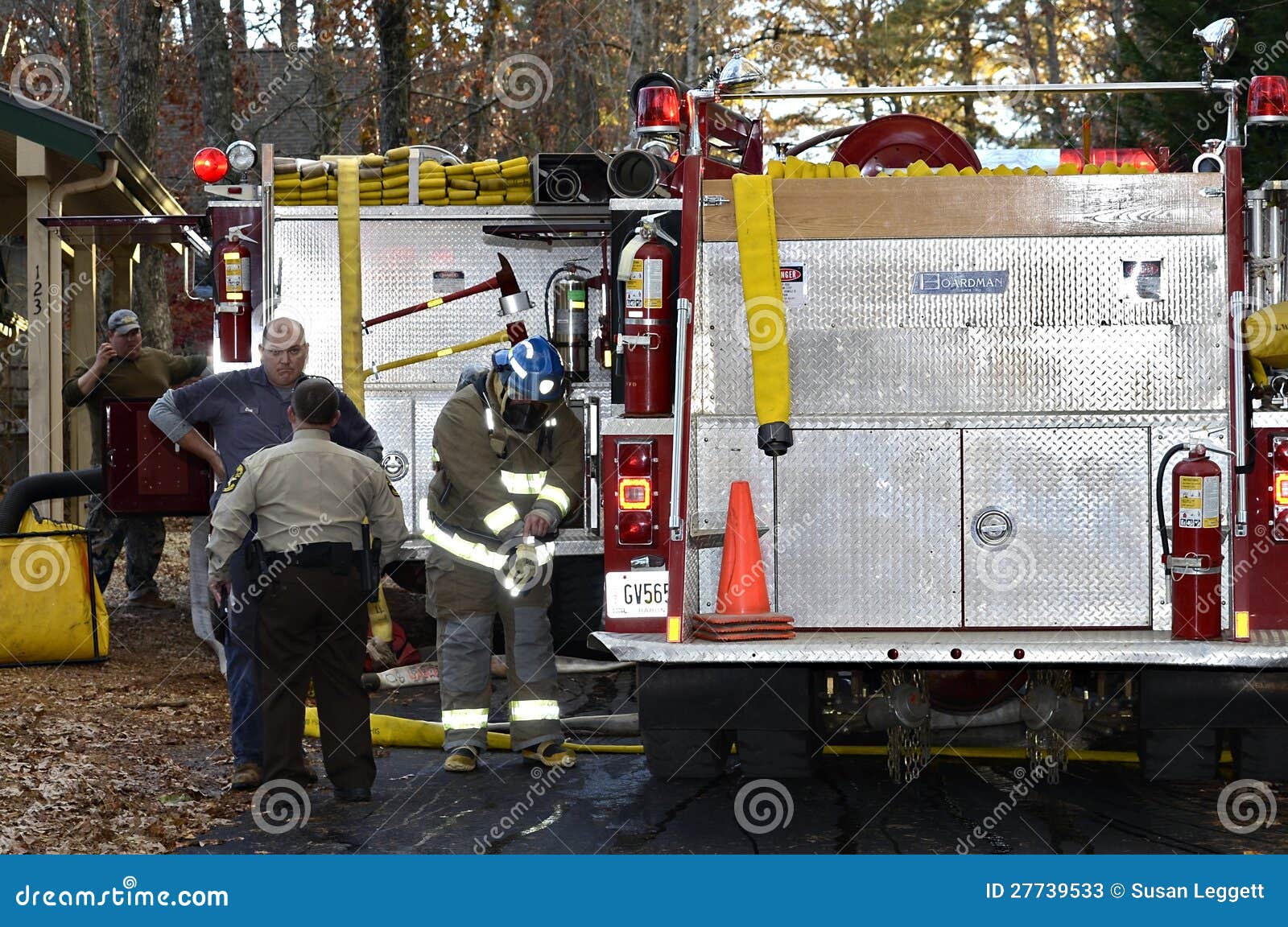 Firemen and Police on Site Getting Ready Editorial Stock Photo - Image ...