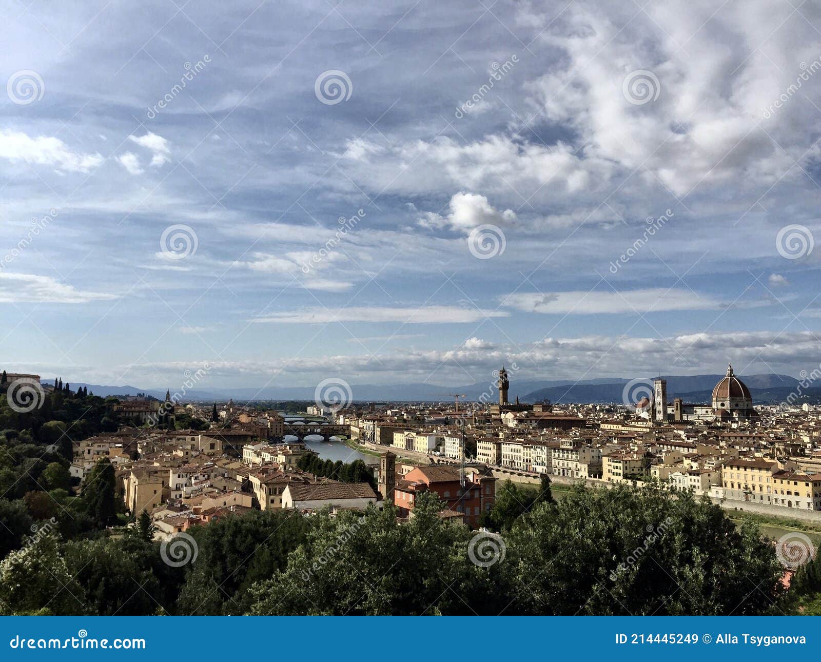 Firenze Panoramic View from Michelangelo Square Stock Image - Image of ...