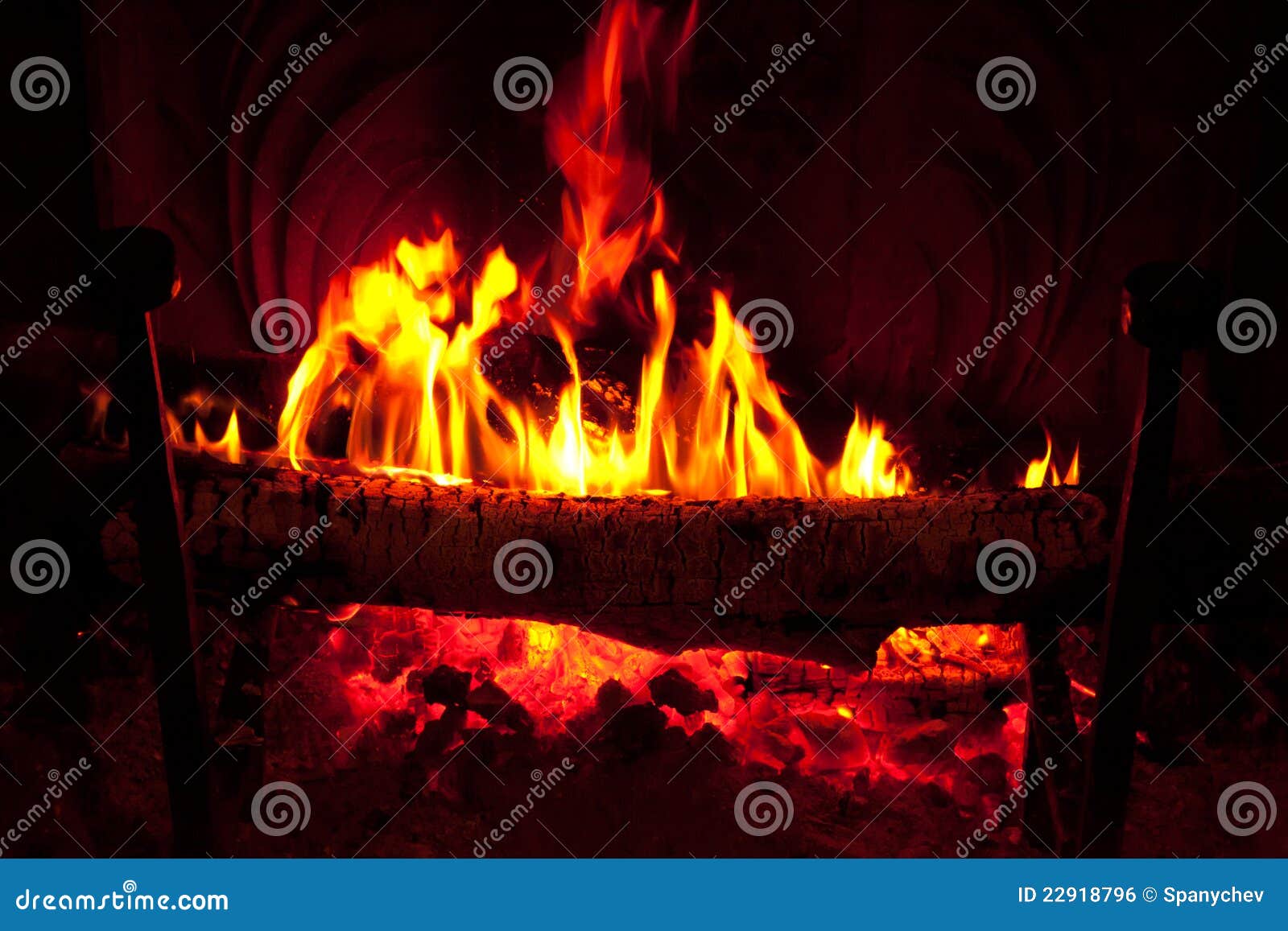 Fireplace stock photo. Image of glowing, indoor, power - 22918796