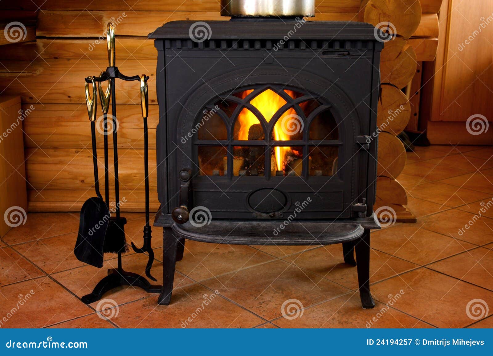 Fireplace stock image. Image of tiles, living, burning - 24194257