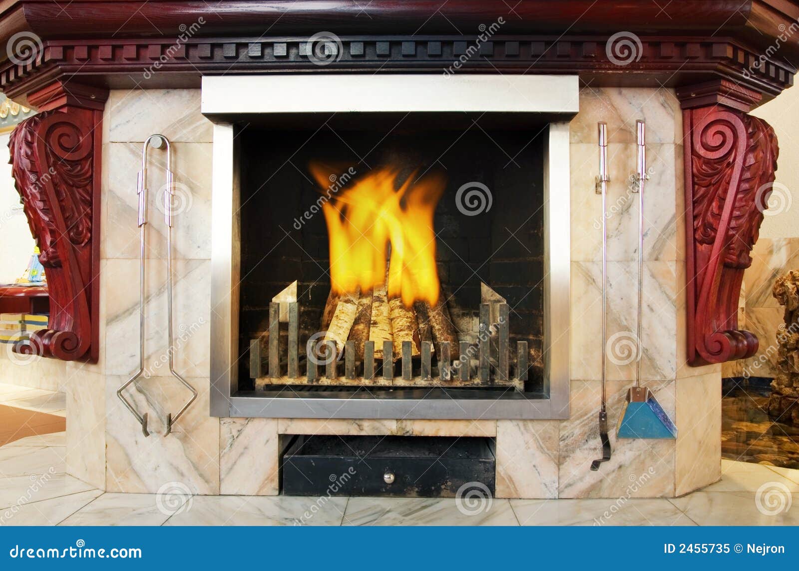 Fireplace stock image. Image of decoration, floor, natural - 2455735