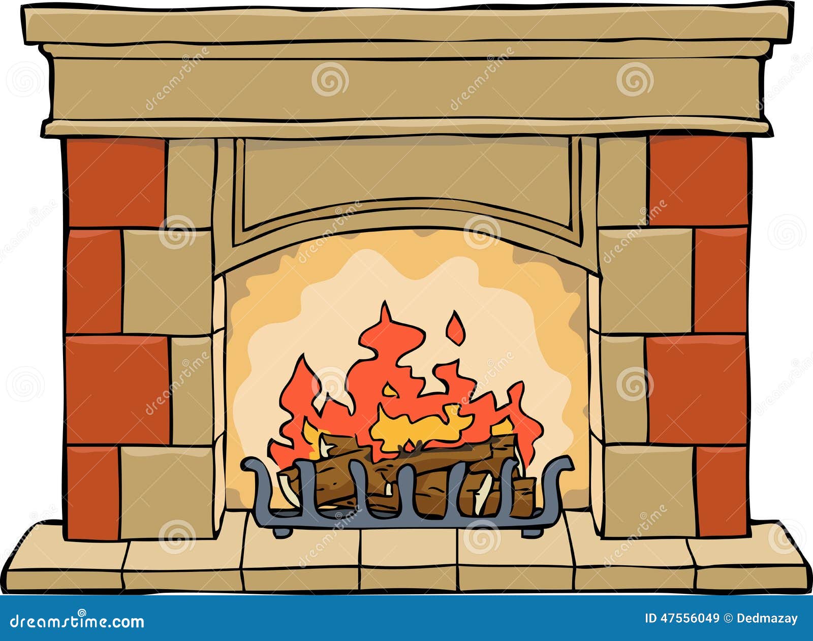 Fireplace vector illustratie. Illustration of verlicht - 47556049