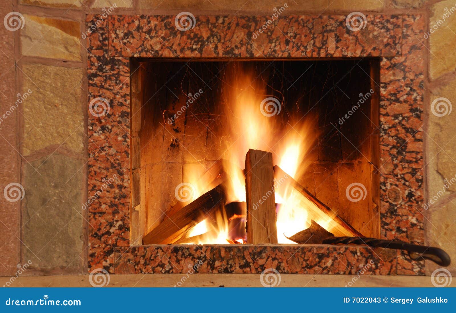 Fireplace stock image. Image of burning, inferno, brick - 7022043