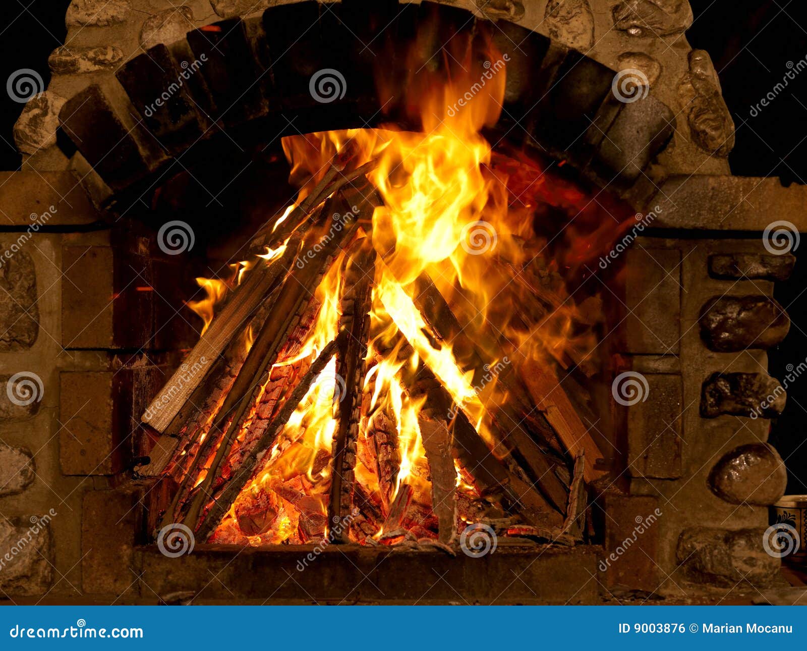 Fireplace stock photo. Image of brick, fireplace, decoration - 9003876