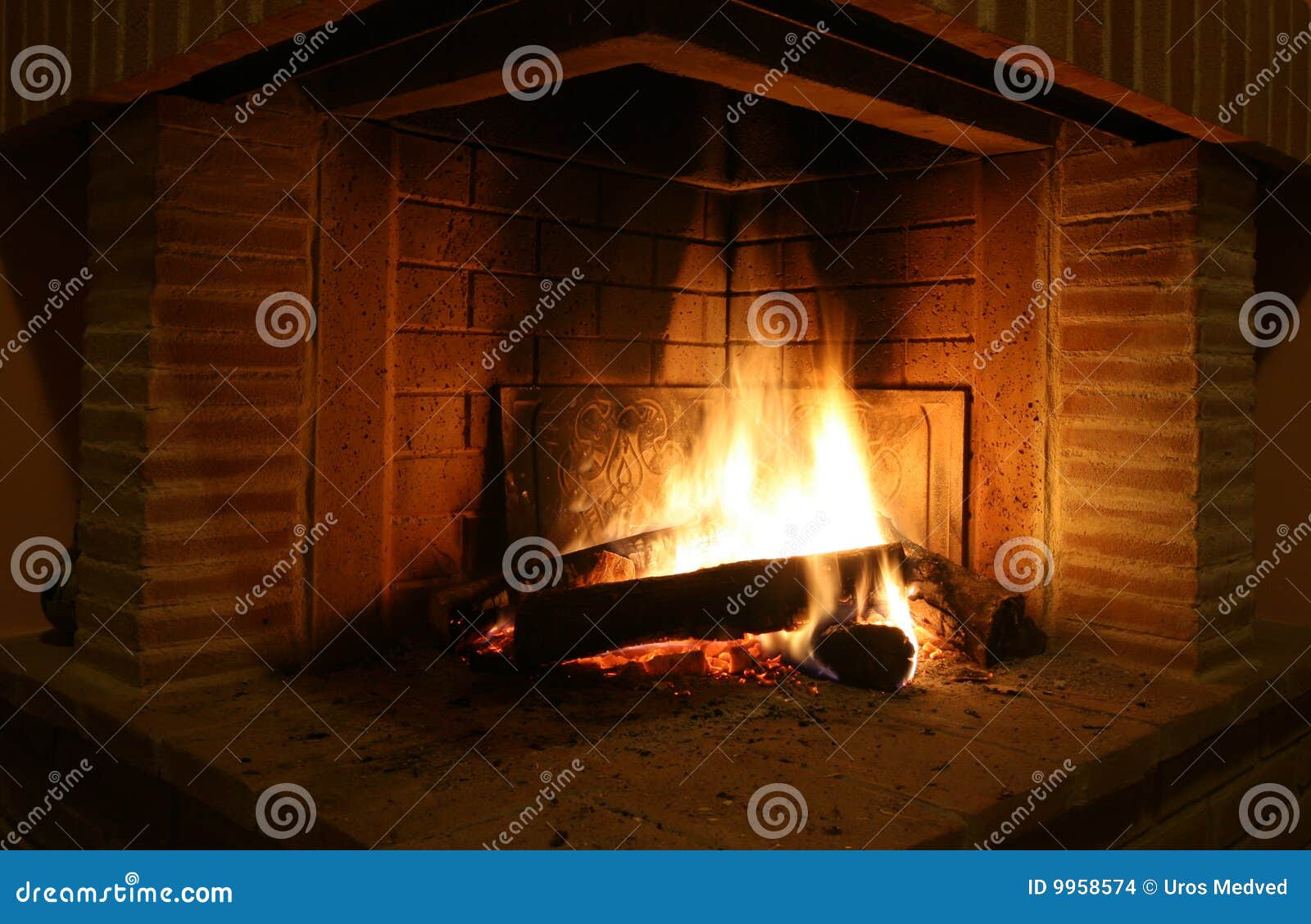Fireplace stock photo. Image of coal, fireplace, bright - 9958574