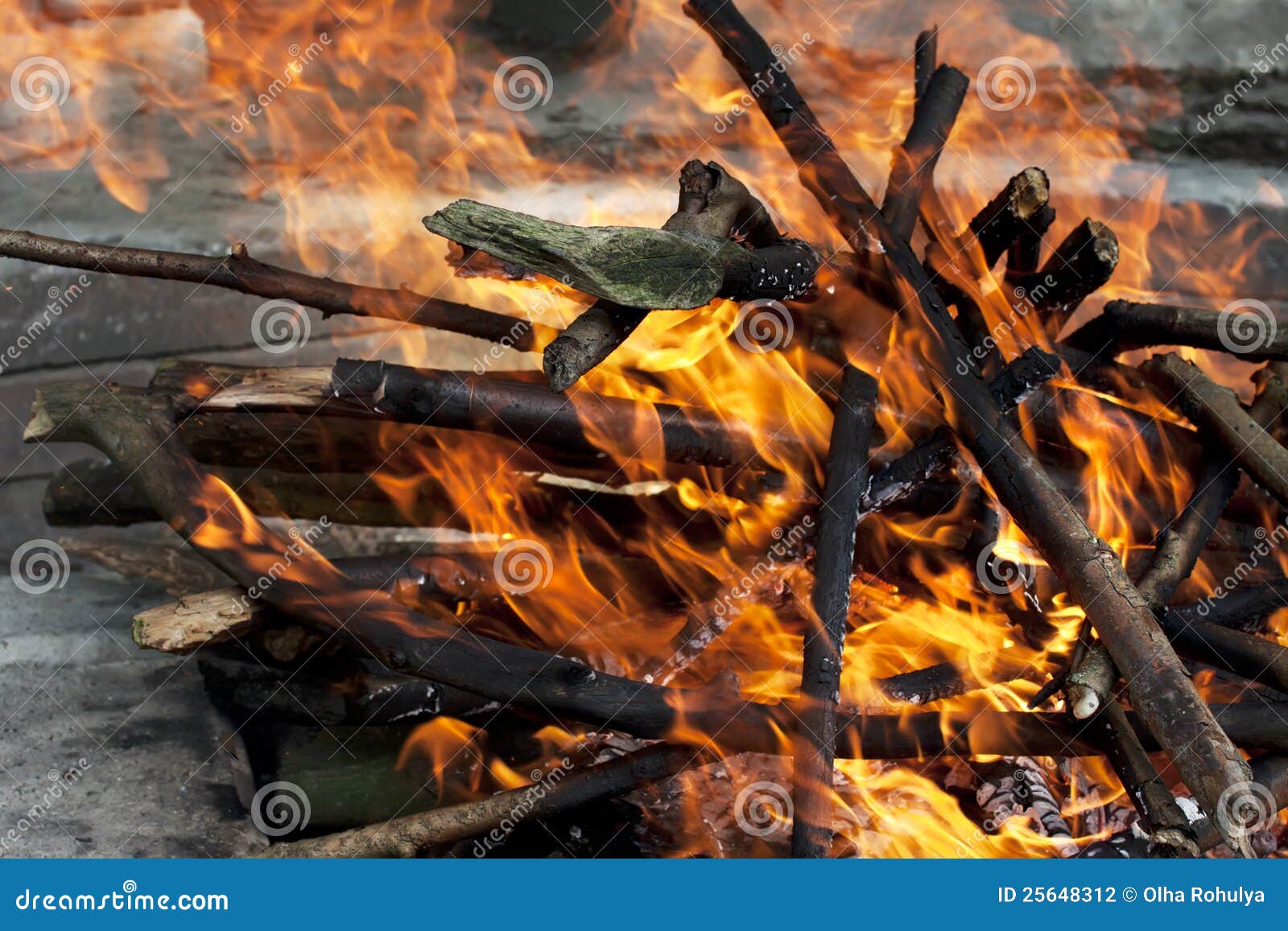 Fireplace with big fire stock photo. Image of wood, fireplace - 25648312