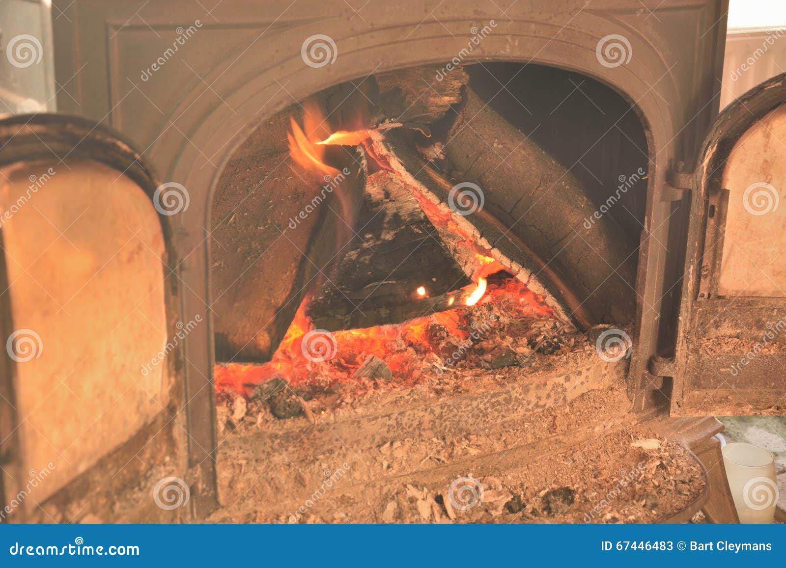 Fireplace, blazing fire stock image. Image of fire, flames - 67446483