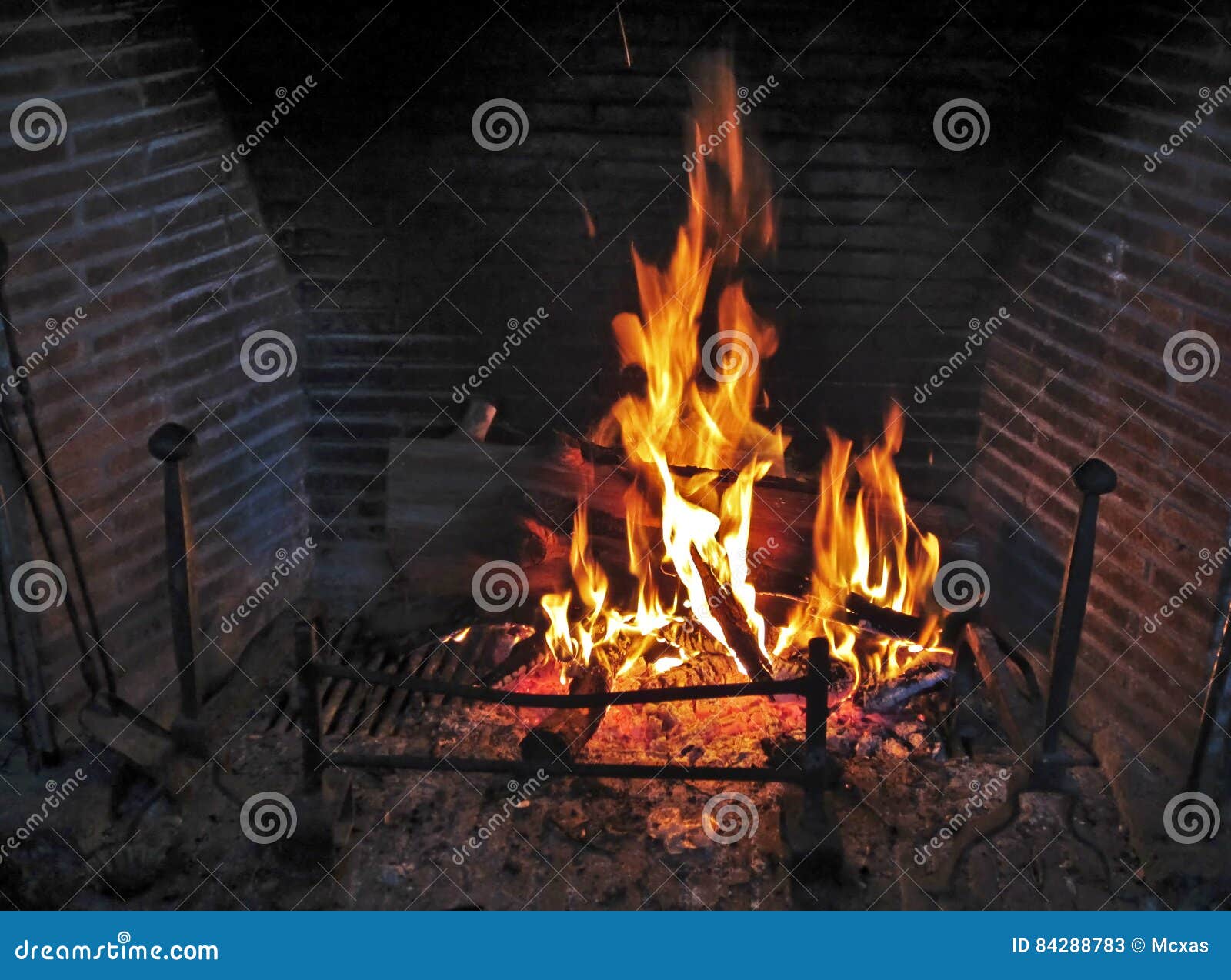 Fireplace and bonfire stock image. Image of fireplace - 84288783