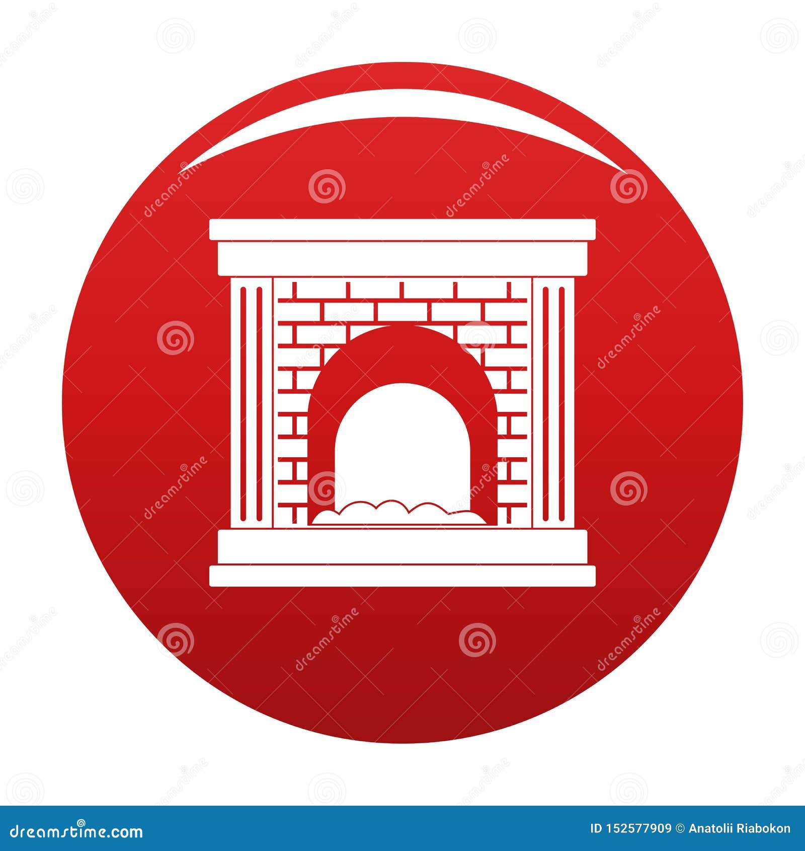 Fireplace for Fire Icon Vector Red Stock Vector - Illustration of sign ...