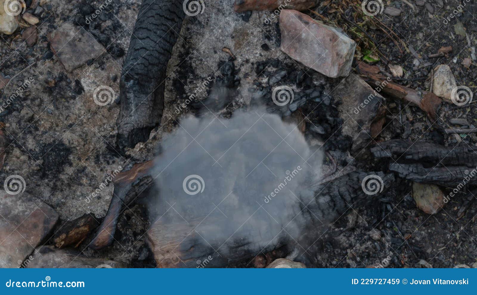 Fireplace Fire Pit Hole Ash, Campfire with Big Stones and Small Charred ...