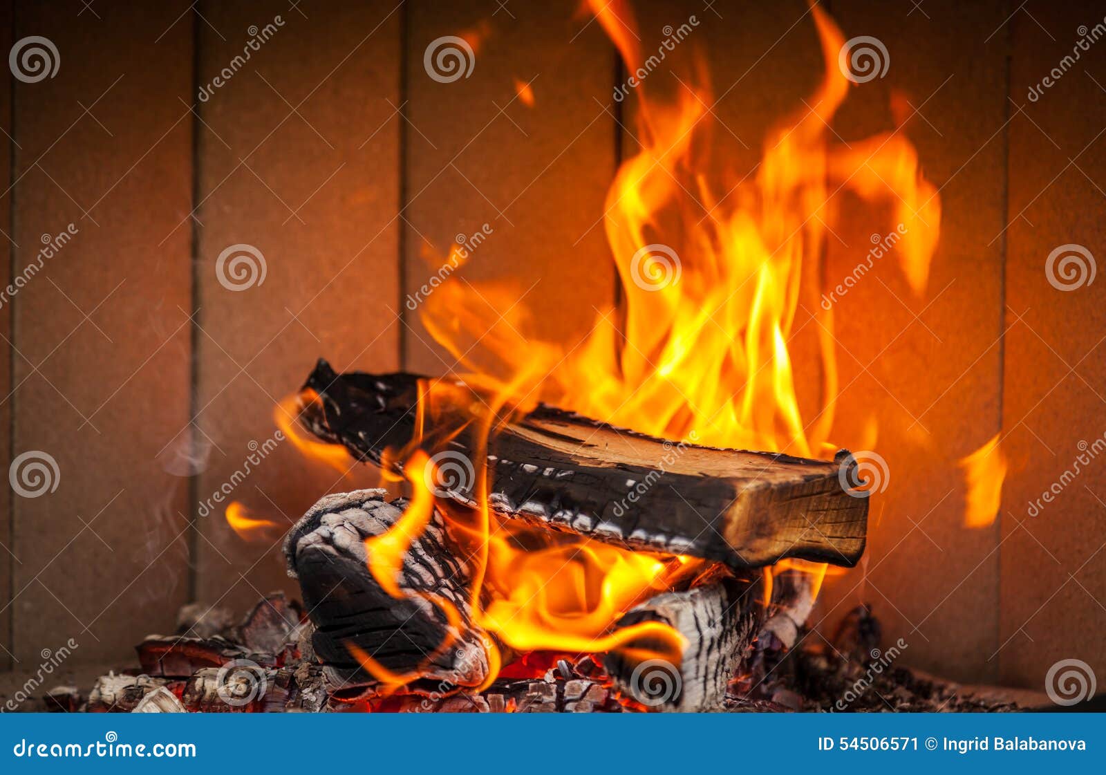 Fireplace stock image. Image of fireside, brick, glowing - 54506571