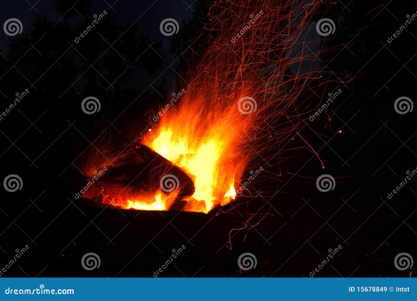 Fireplace with Flying Sparks Stock Image - Image of energy, fiery: 15678849