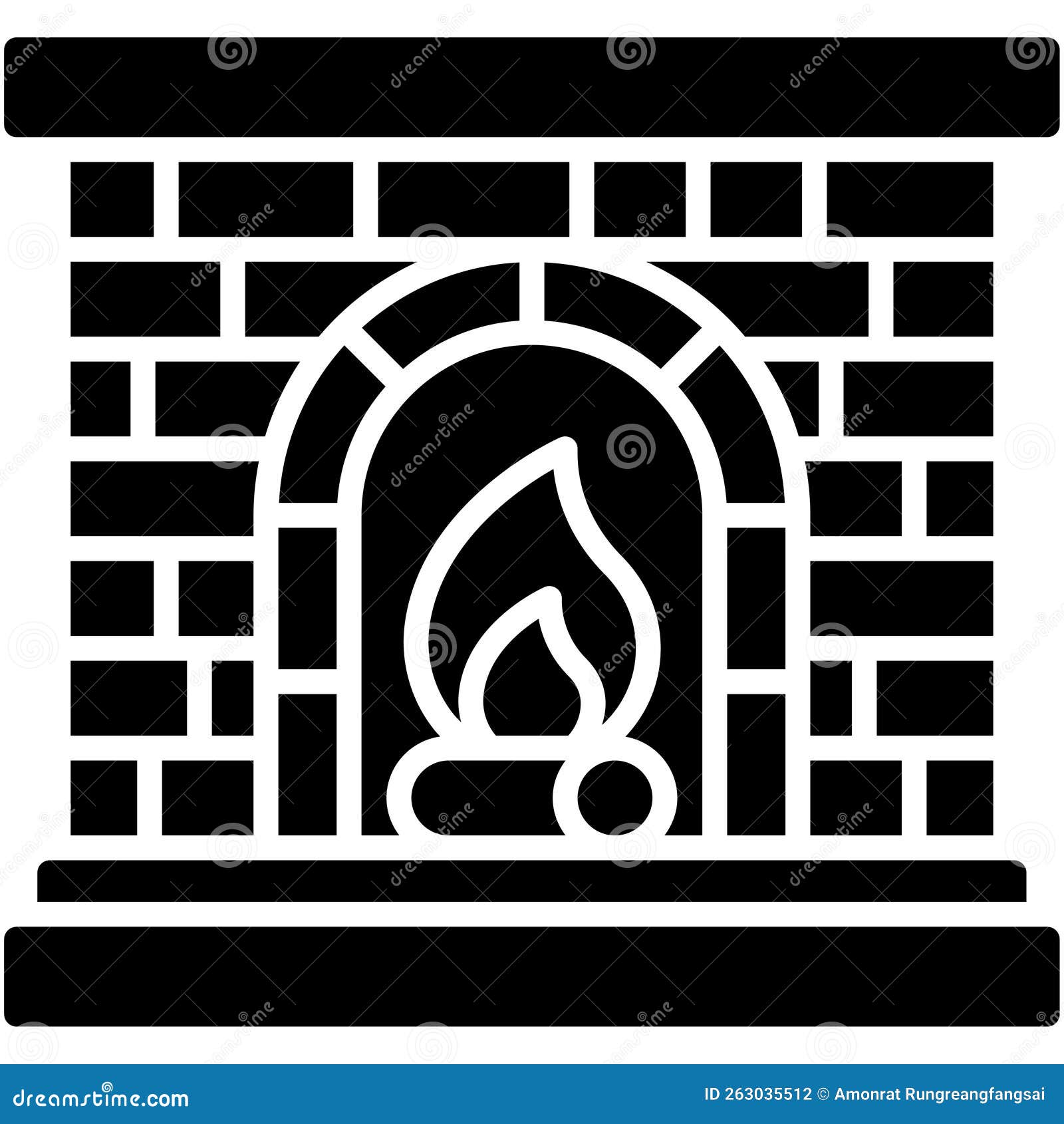 Fireplace Icon, Christmas Related Vector Illustration Stock Vector ...