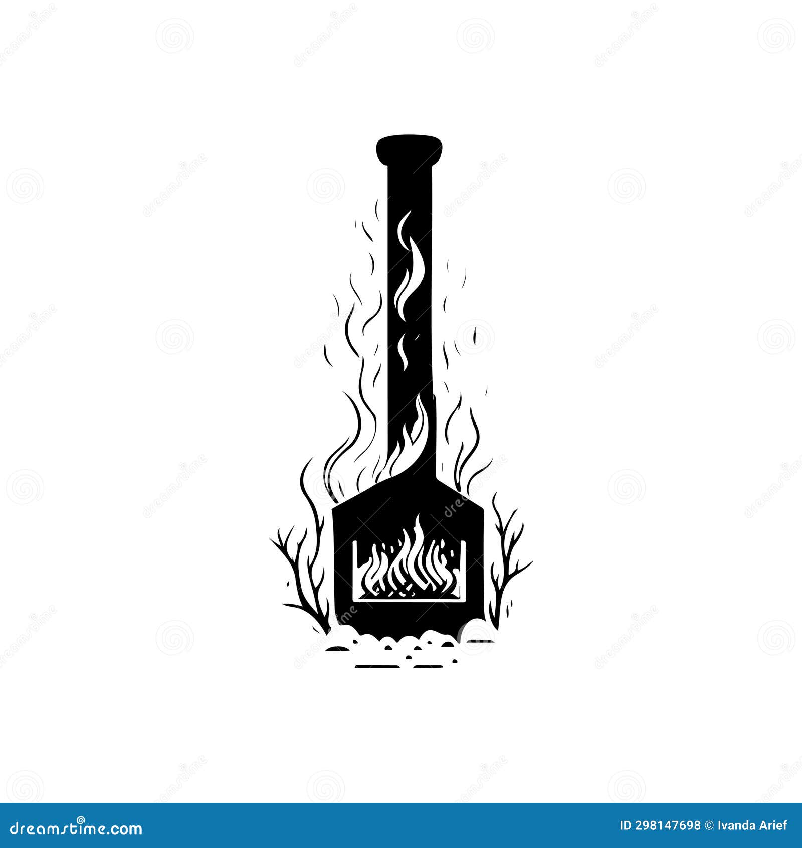 Fireplace Icon Hand Draw Black Colour Winter Ice Logo Symbol Perfect ...