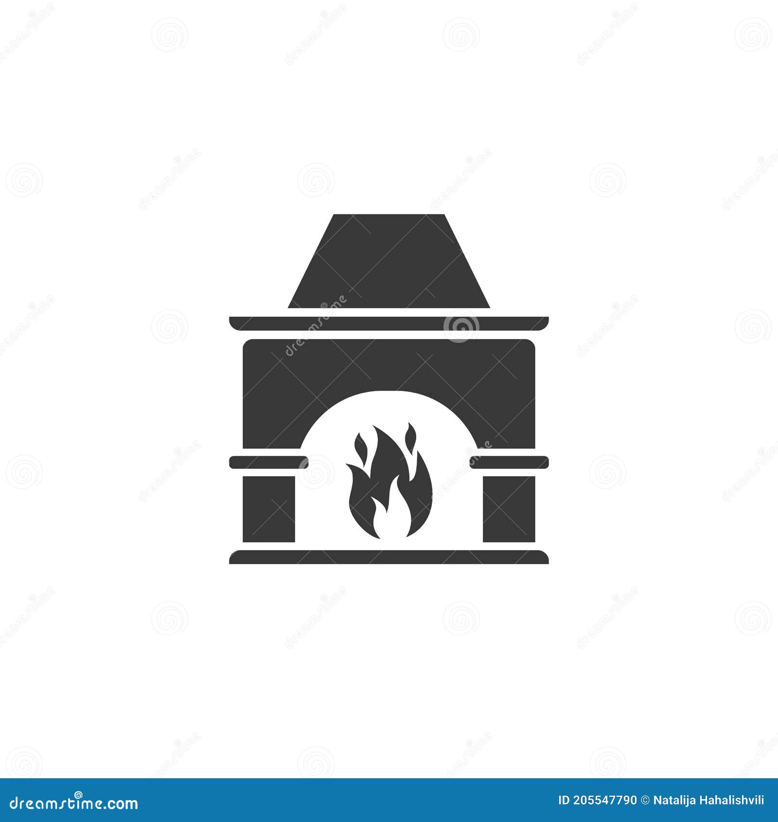 Fireplace Icon, Logo on White Background Vector Stock Vector ...