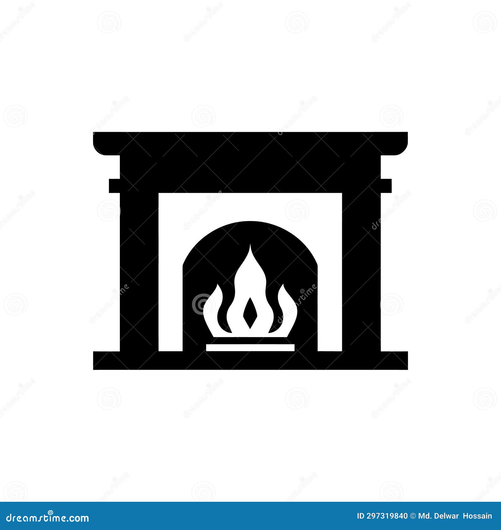 Fireplace Icon - Simple Vector Illustration Stock Vector - Illustration ...