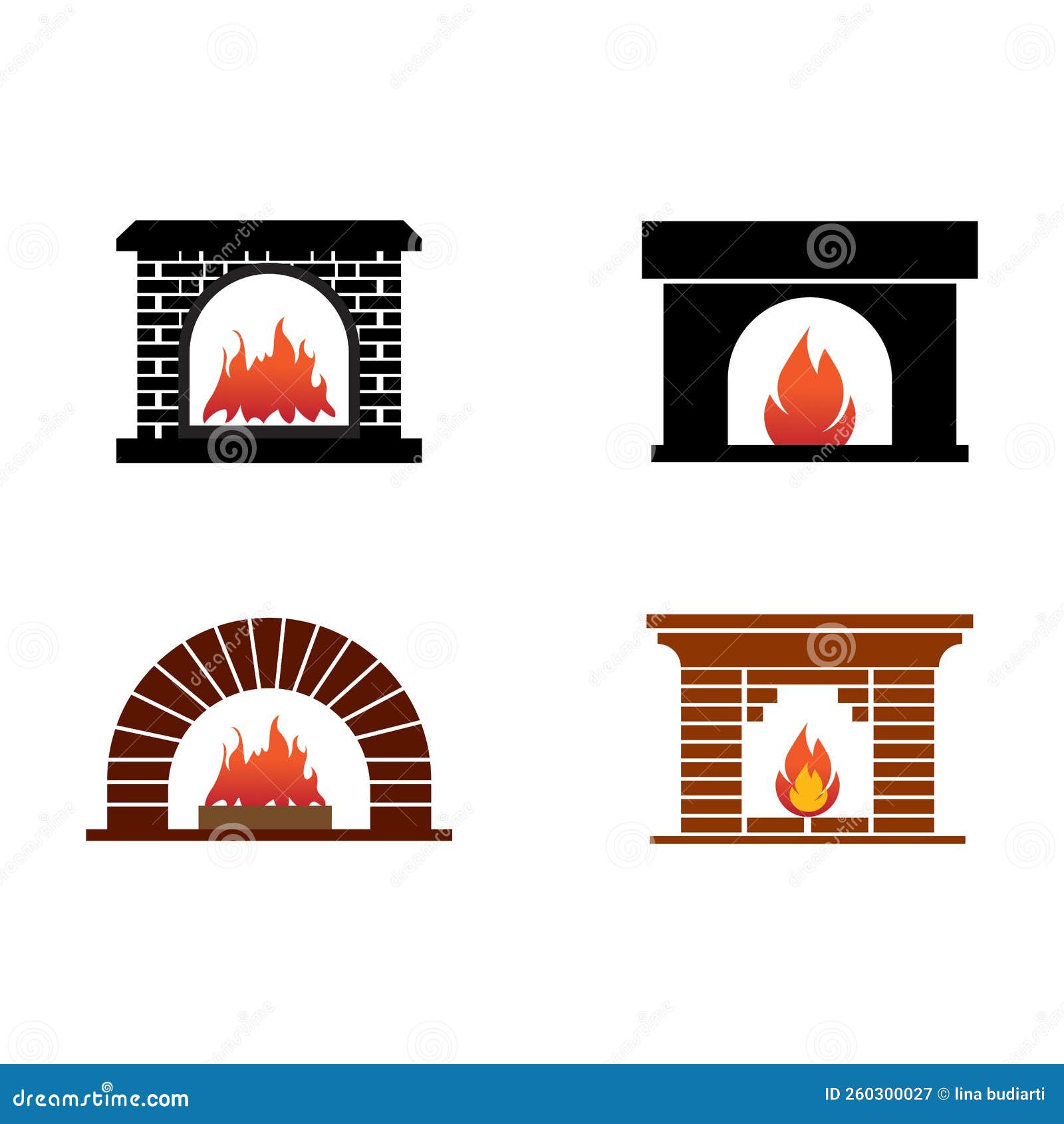 Fireplace icon stock vector. Illustration of explosion - 260300027