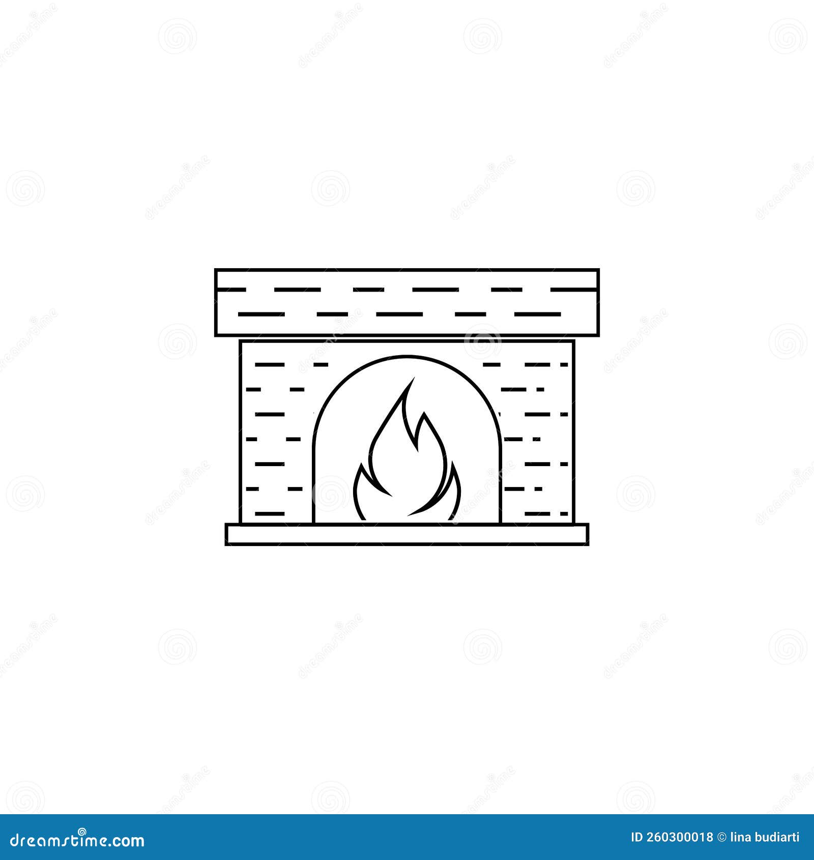Fireplace icon vector stock vector. Illustration of fireplace - 260300018