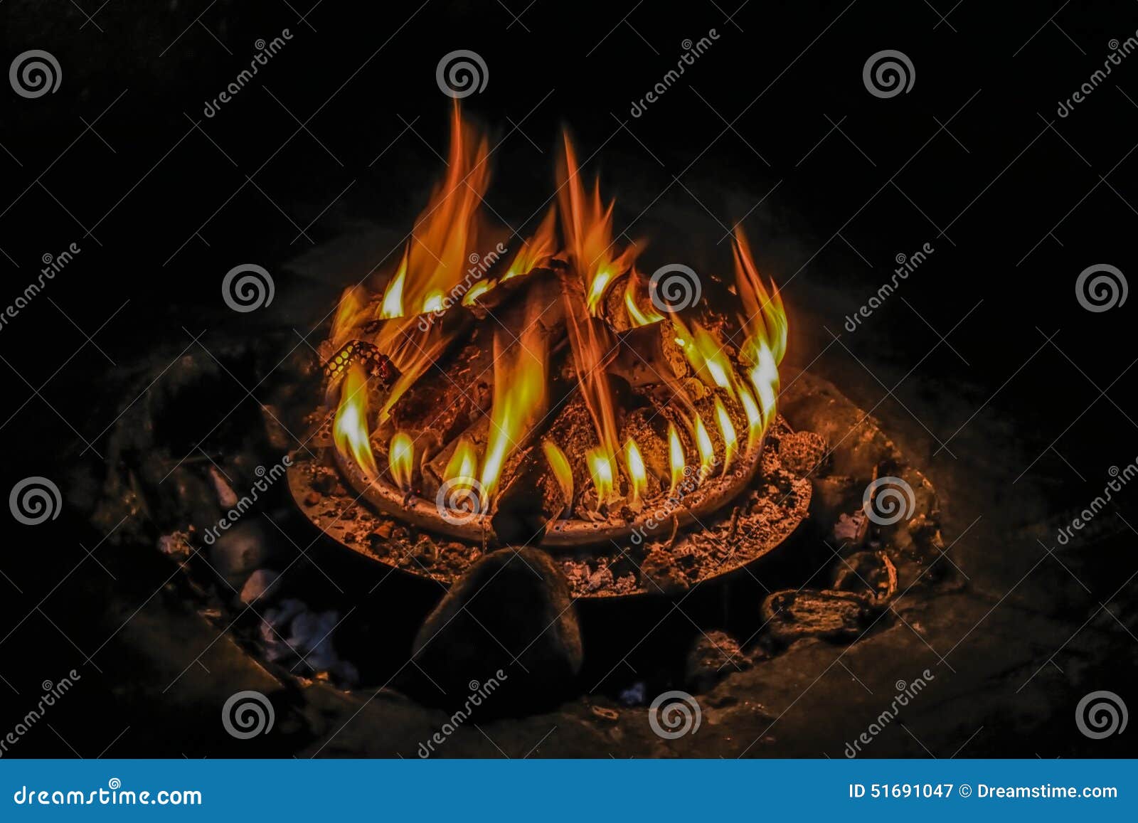 Fireplace ignited stock image. Image of burning, ignited - 51691047