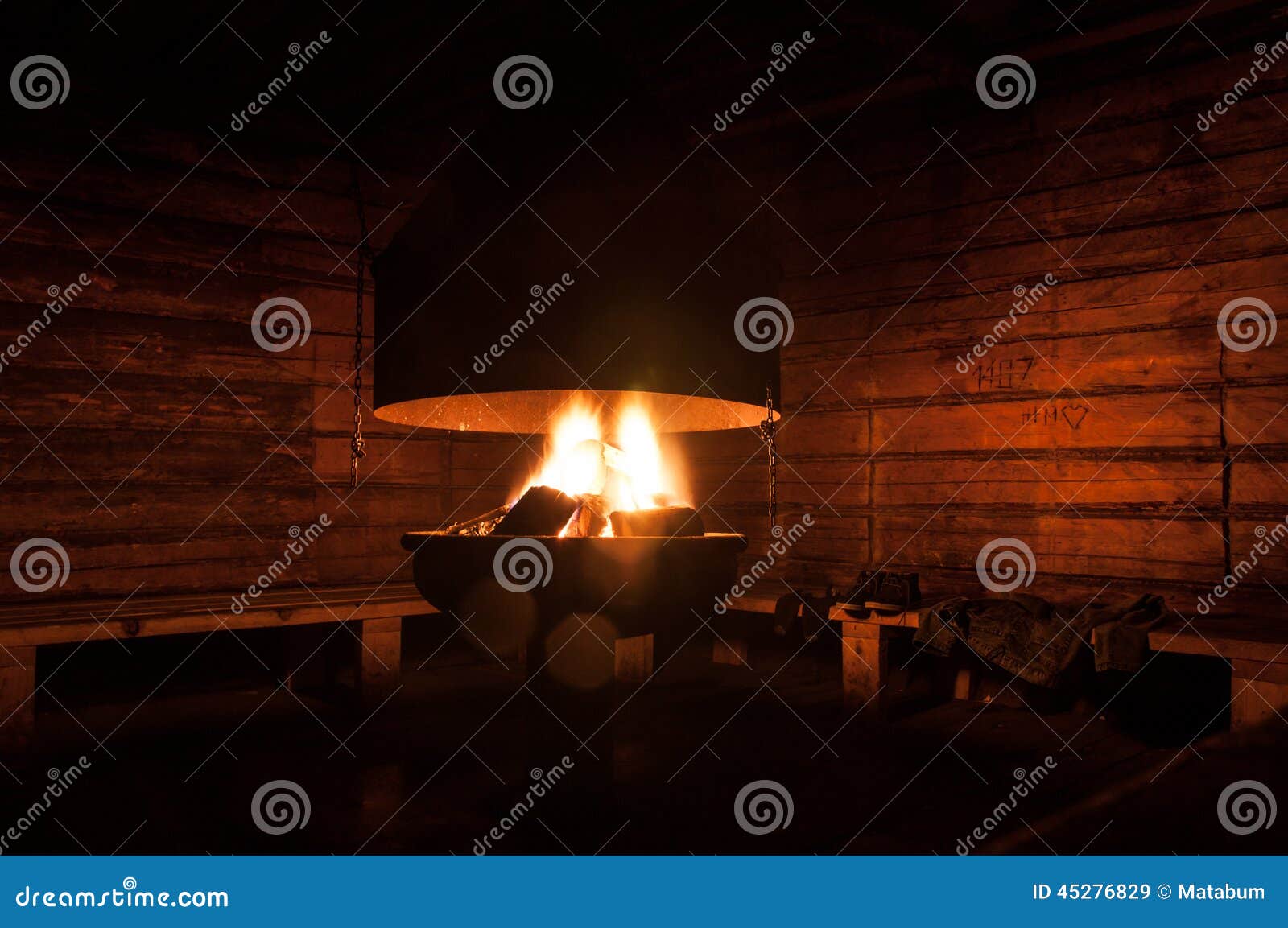 Fireplace Inside Forest Hut Photos - Free & Royalty-Free Stock Photos ...
