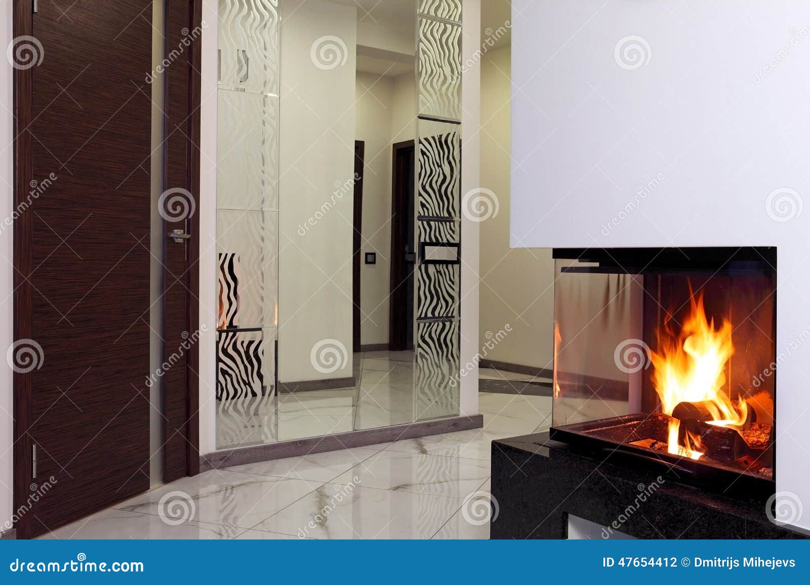 Fireplace stock photo. Image of domestic, contemporary - 47654412